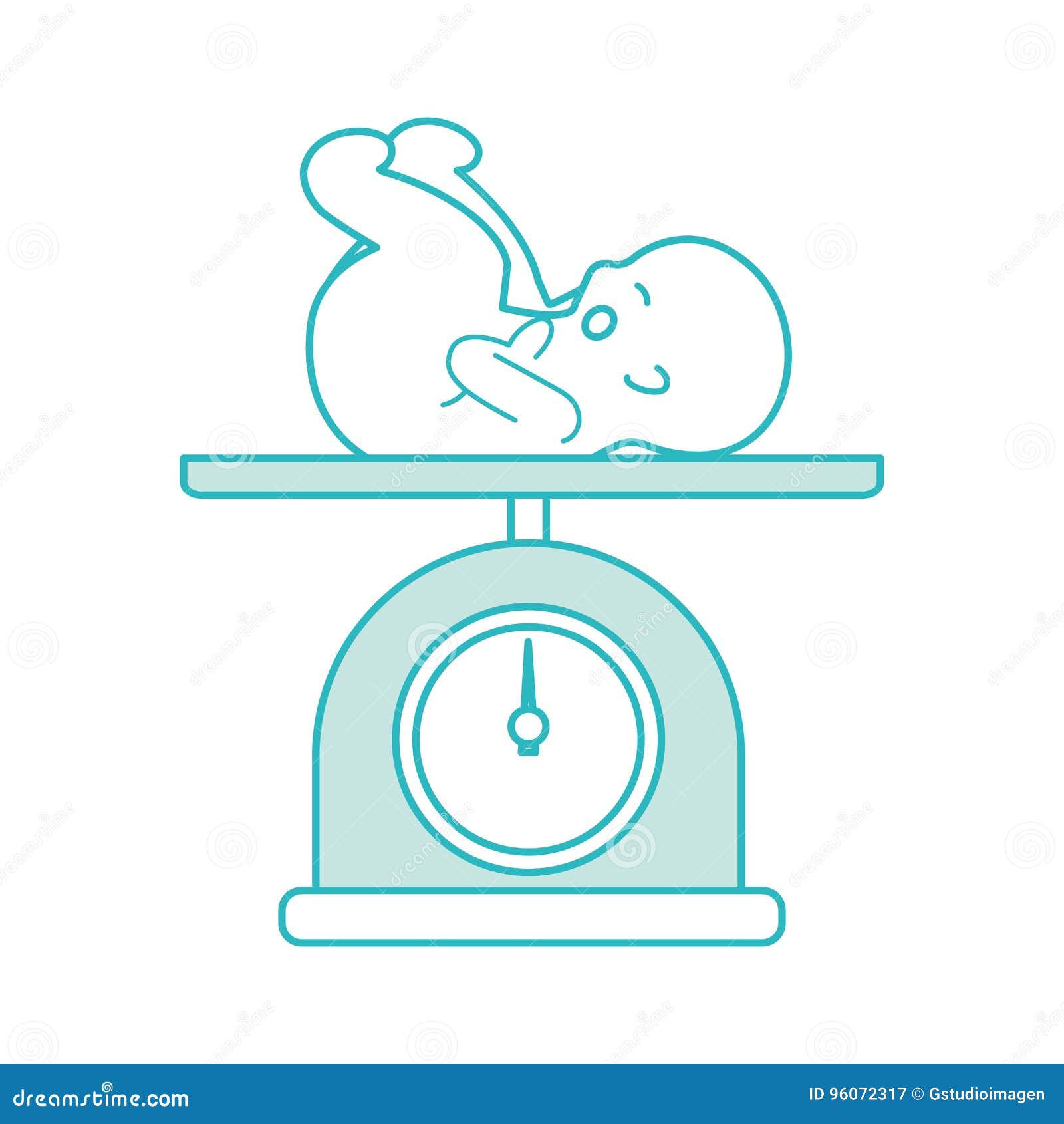 Scale with Baby Isolated Icon Stock Vector - Illustration of diet ...