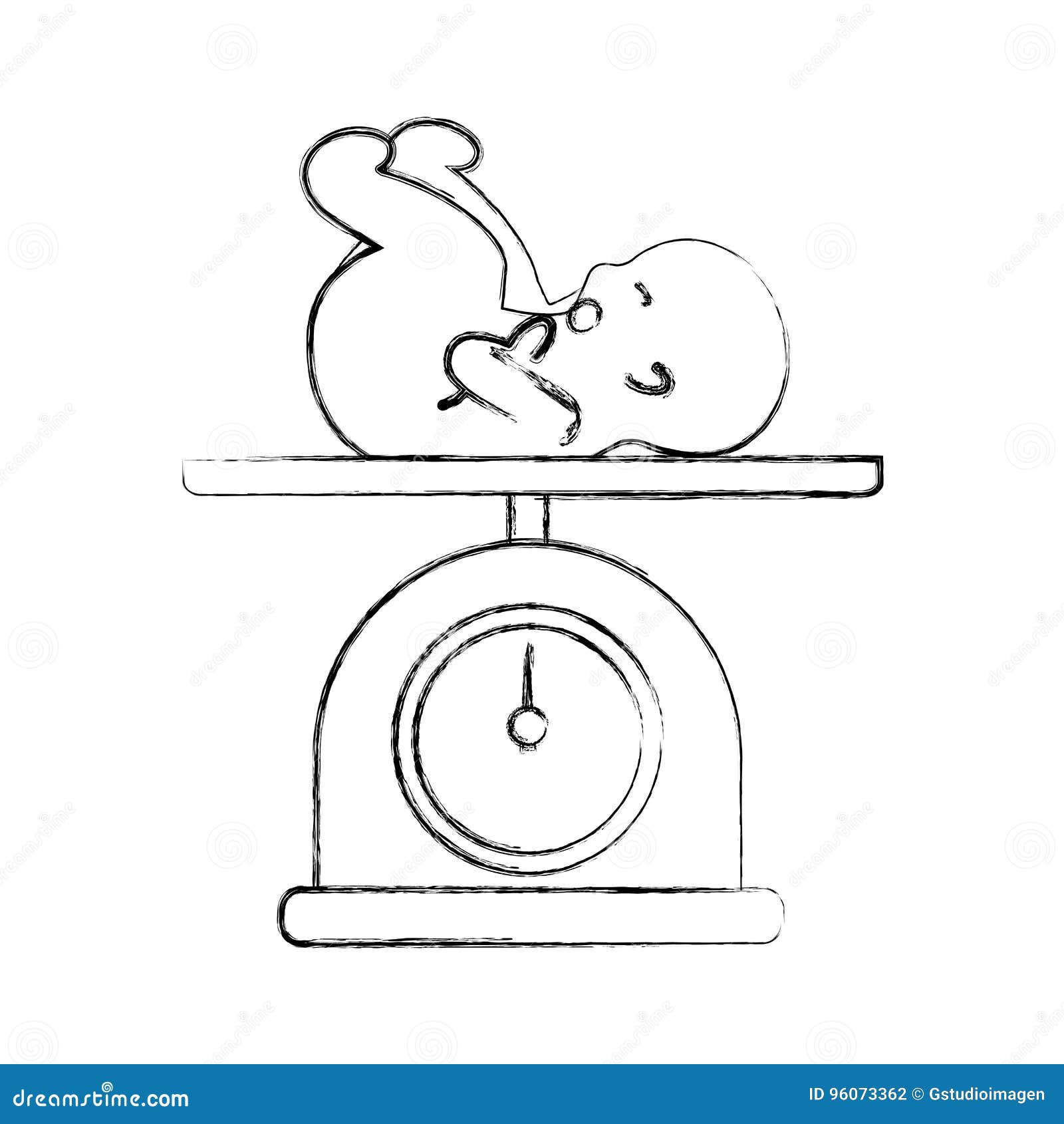 Scale with Baby Isolated Icon Stock Vector - Illustration of health ...