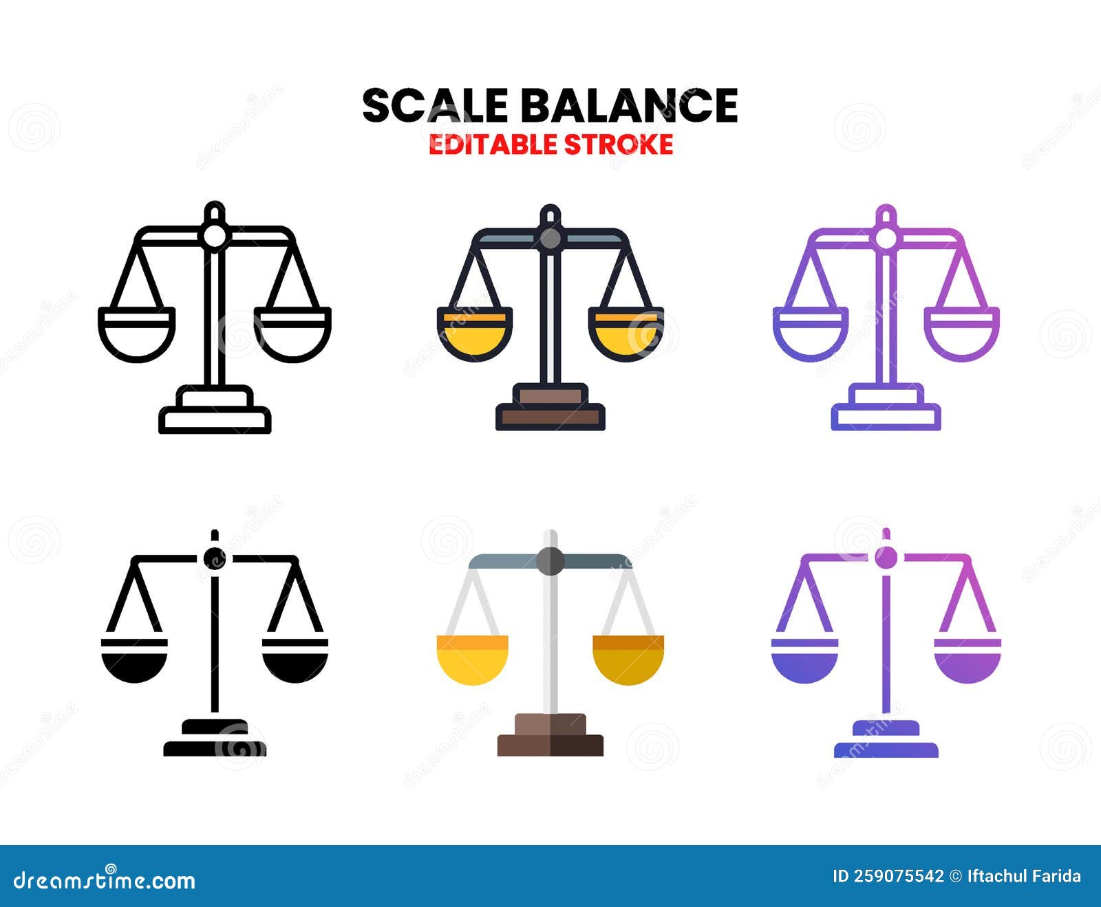Scale Balance Icon Set with Different Styles. Stock Vector ...