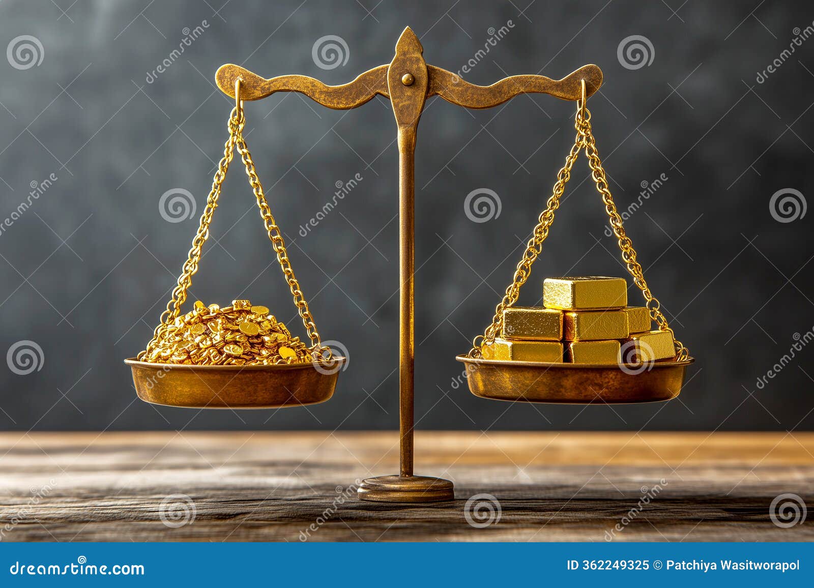 Balancing Gold Metal Scales Vector Illustration | CartoonDealer.com ...