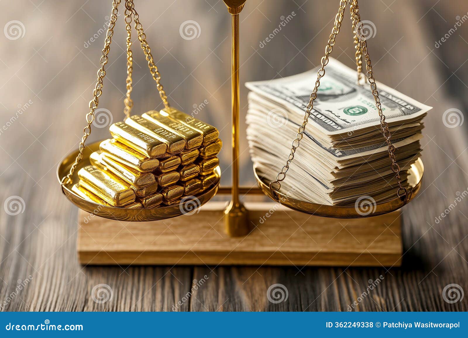 Balancing Gold Metal Scales Vector Illustration | CartoonDealer.com ...
