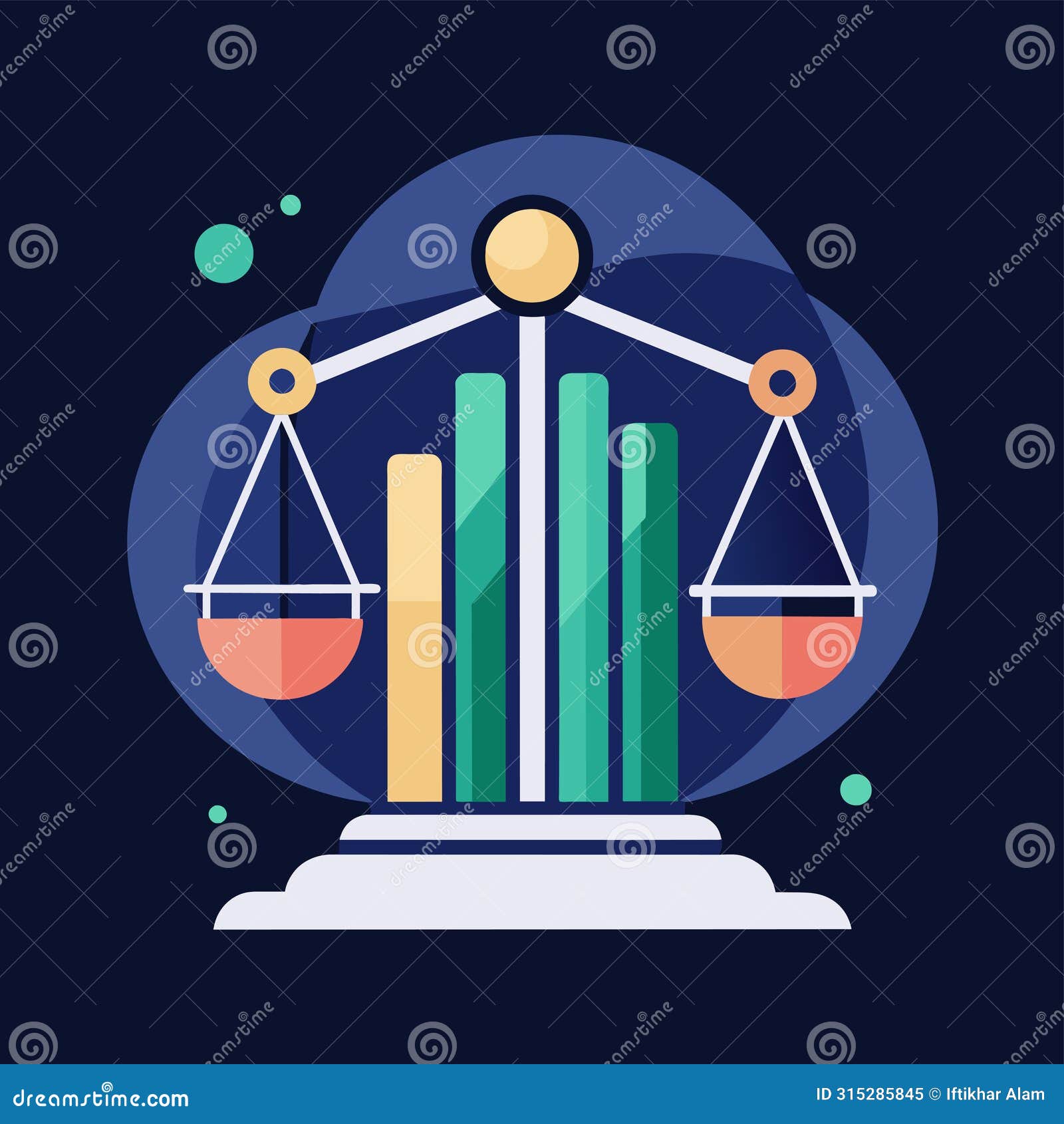 Scale with Bar Chart, Create a Sleek Icon for a Legal Analytics ...