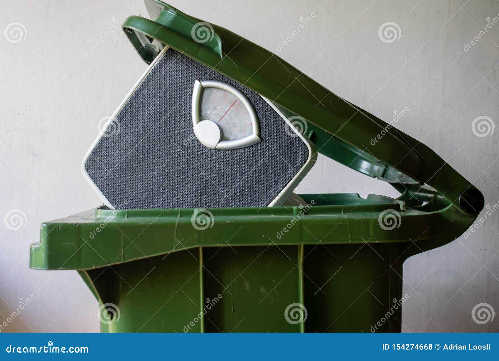 Scale in the bin stock photo. Image of plan, green, scale - 154274668
