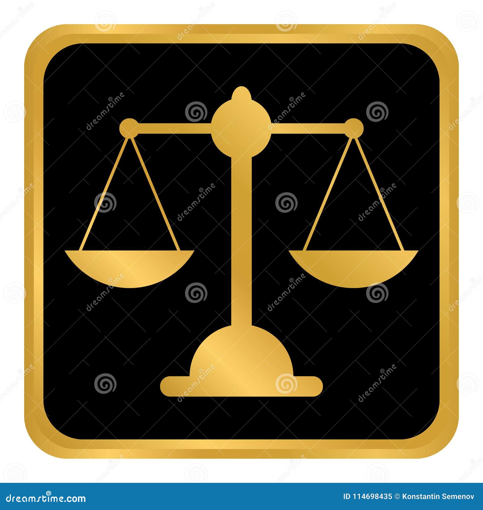 Scale button on white. stock illustration. Illustration of gold - 114698435