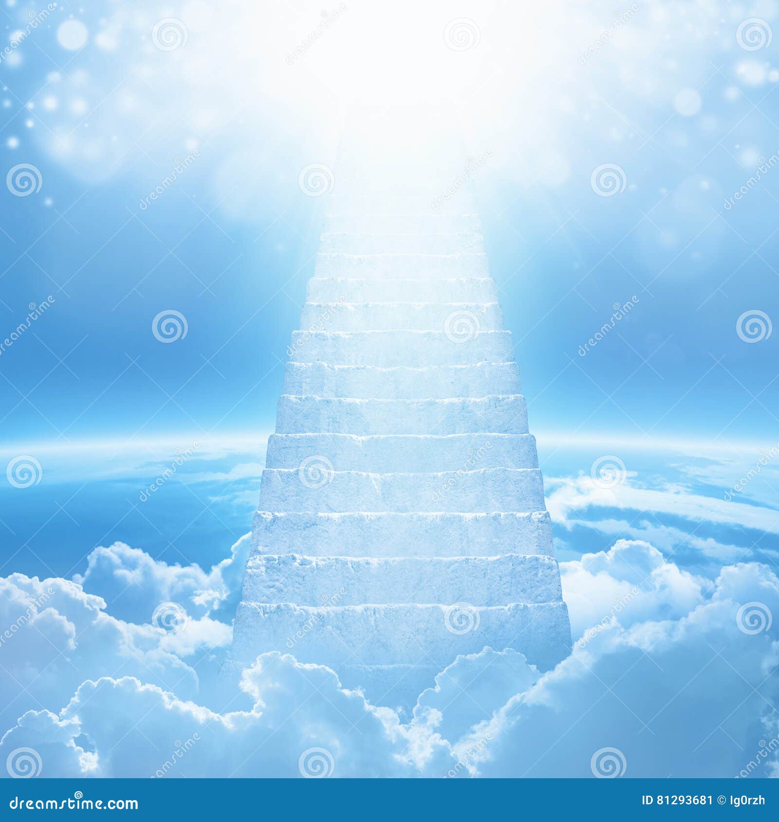 Scale a Cielo, Luce Intensa Da Cielo, Scala Che Portano Immagine Stock ...