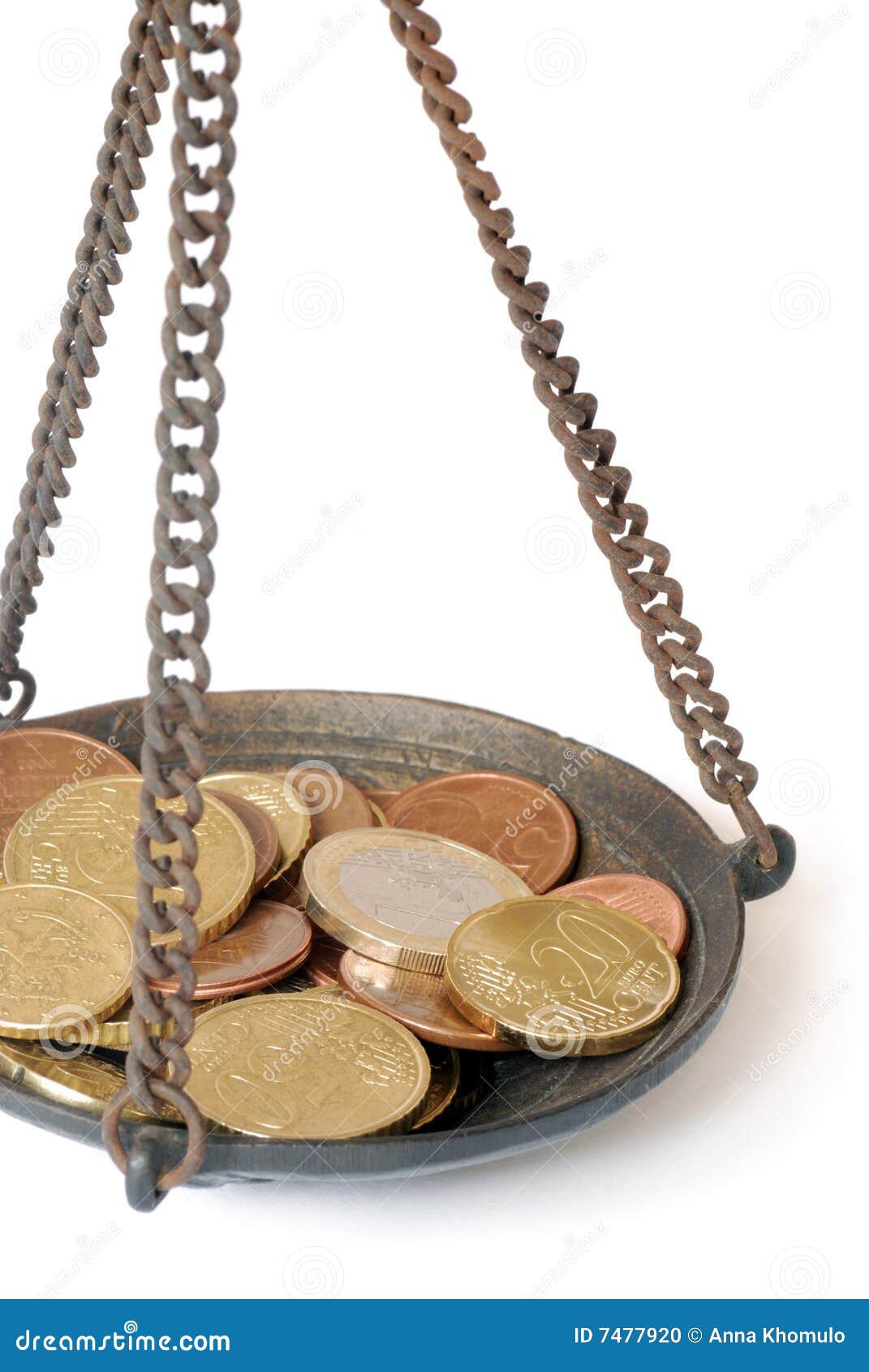 Scale with coin stock photo. Image of currency, conceptual - 7477920