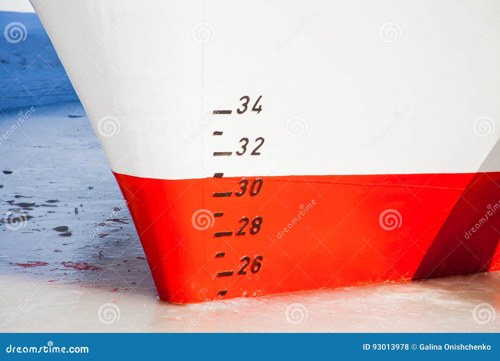 Scale of Determining the Draft on the Hull of the Ship Stock Photo ...