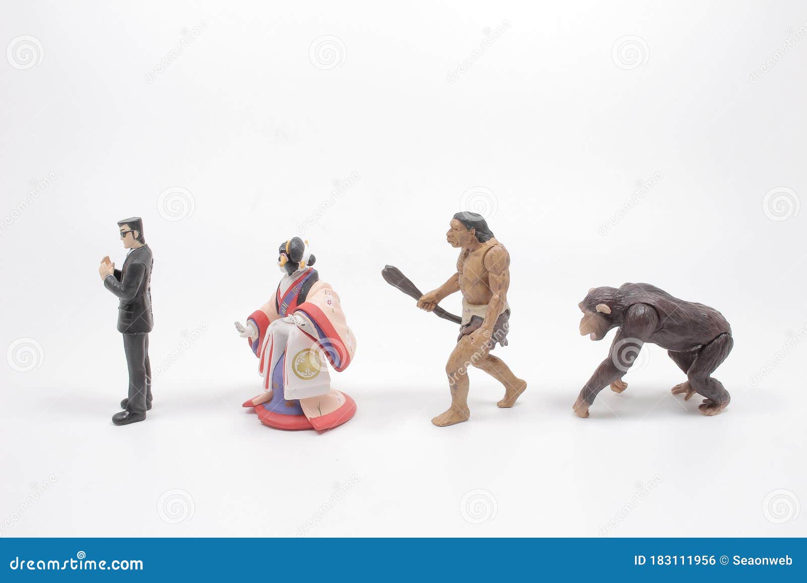 A Scale of Figure of Human Evolution Stock Photo - Image of smart ...