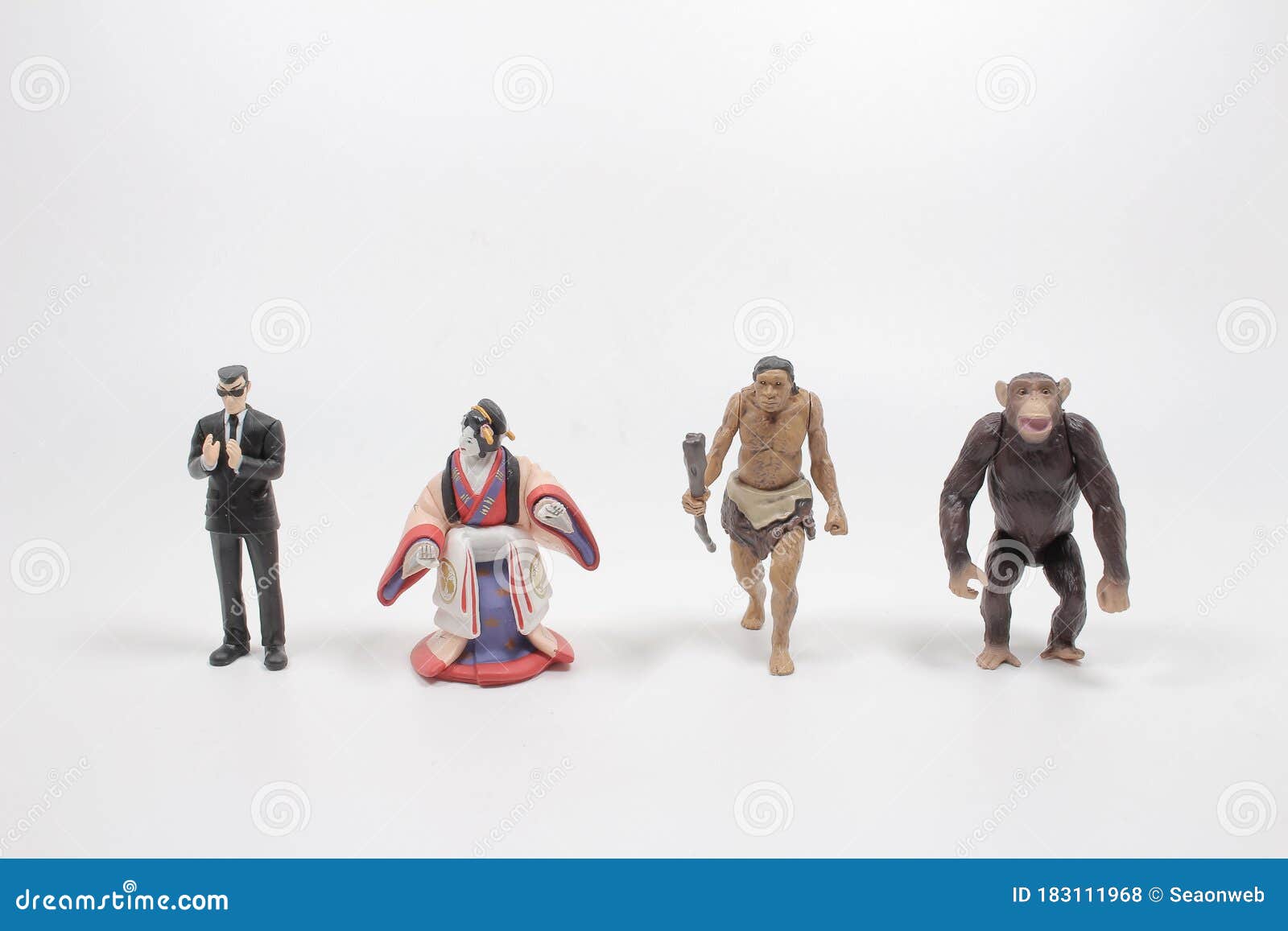 A Scale of Figure of Human Evolution Stock Photo - Image of smart ...