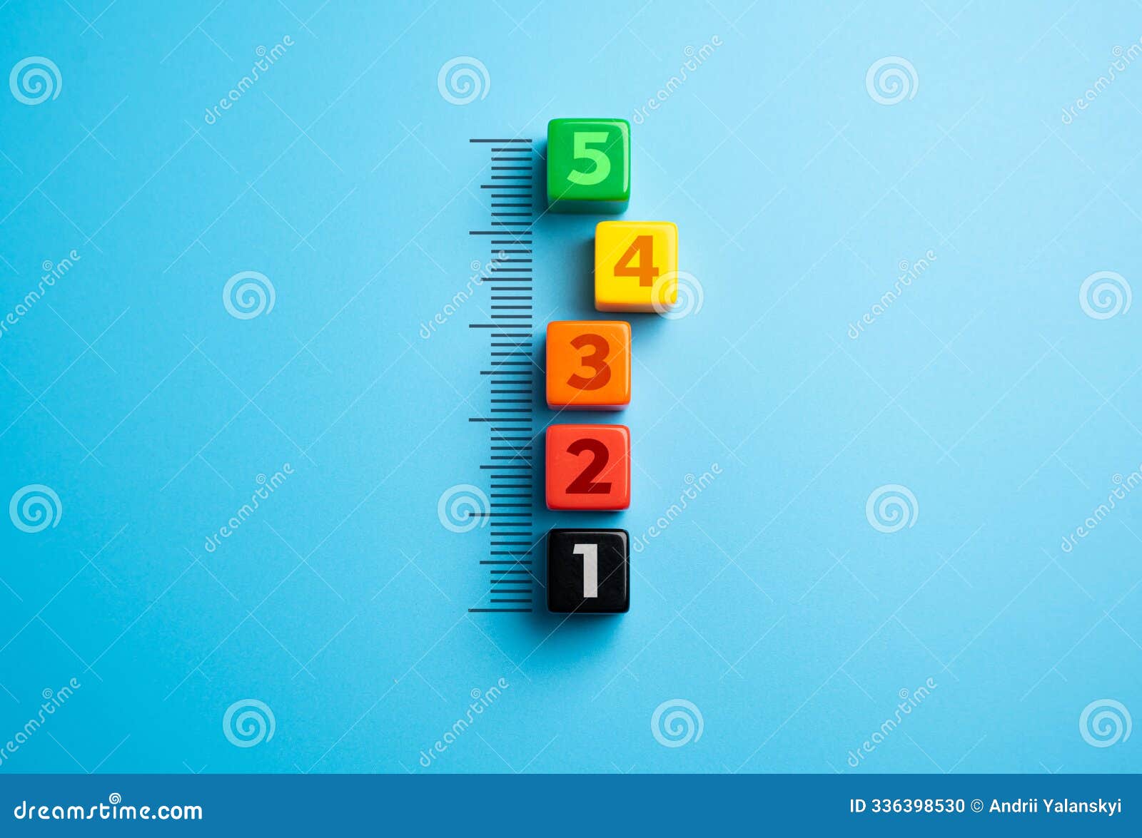 A Scale of Five Levels. Five Steps. Stages of Readiness Stock Photo ...