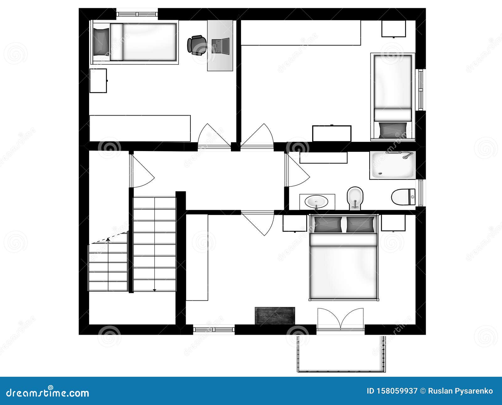 Scale Floor Plan Illustration. Floor Plan. Ffloorplanner Stock ...