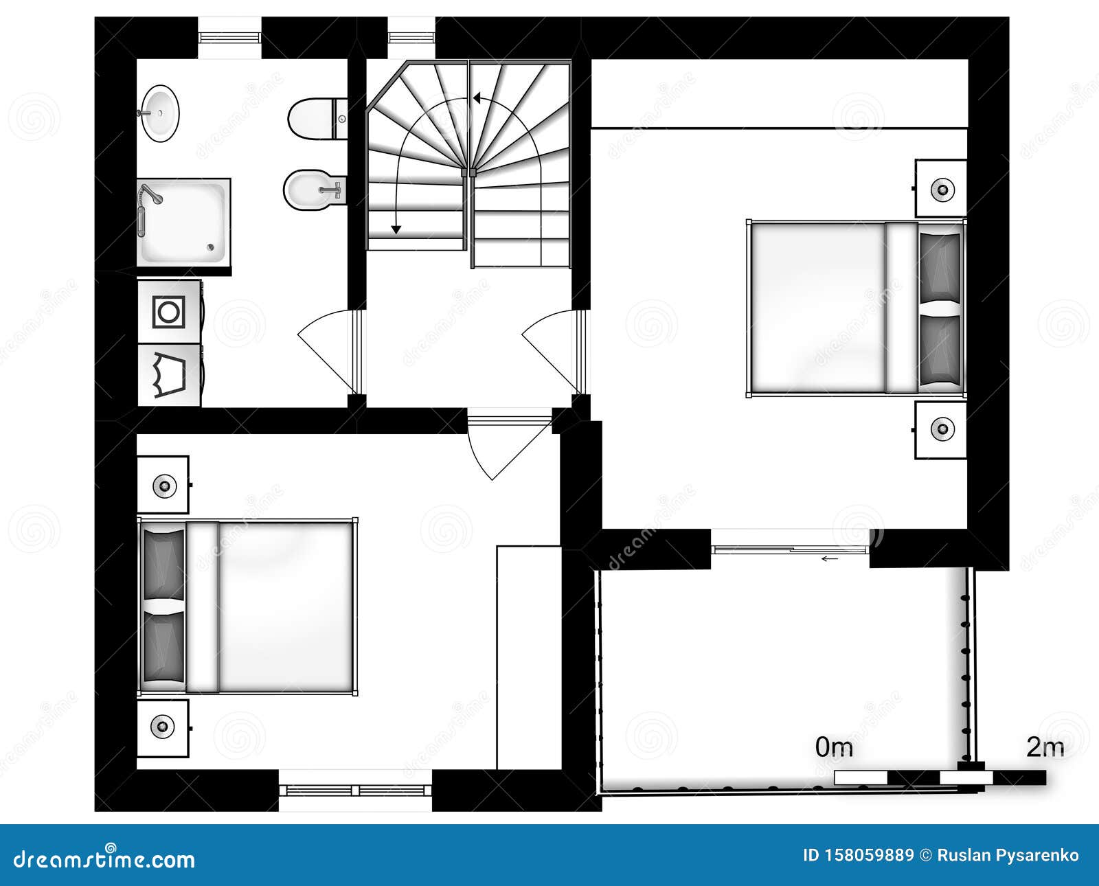 Scale Floorplan Illustration. Floor Plan. Ffloorplanner Stock ...