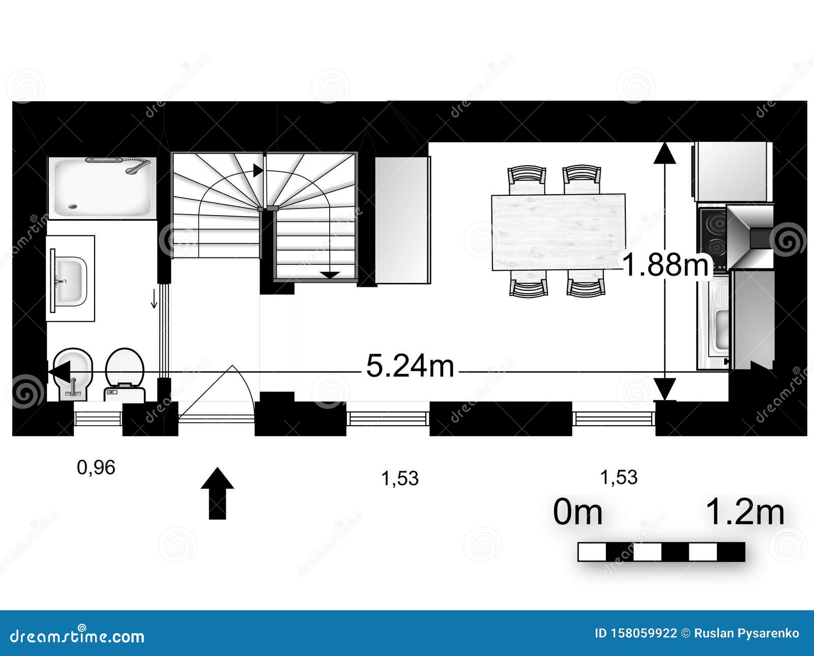 Scale Floorplan Illustration. Floor Plan. Ffloorplanner Stock ...