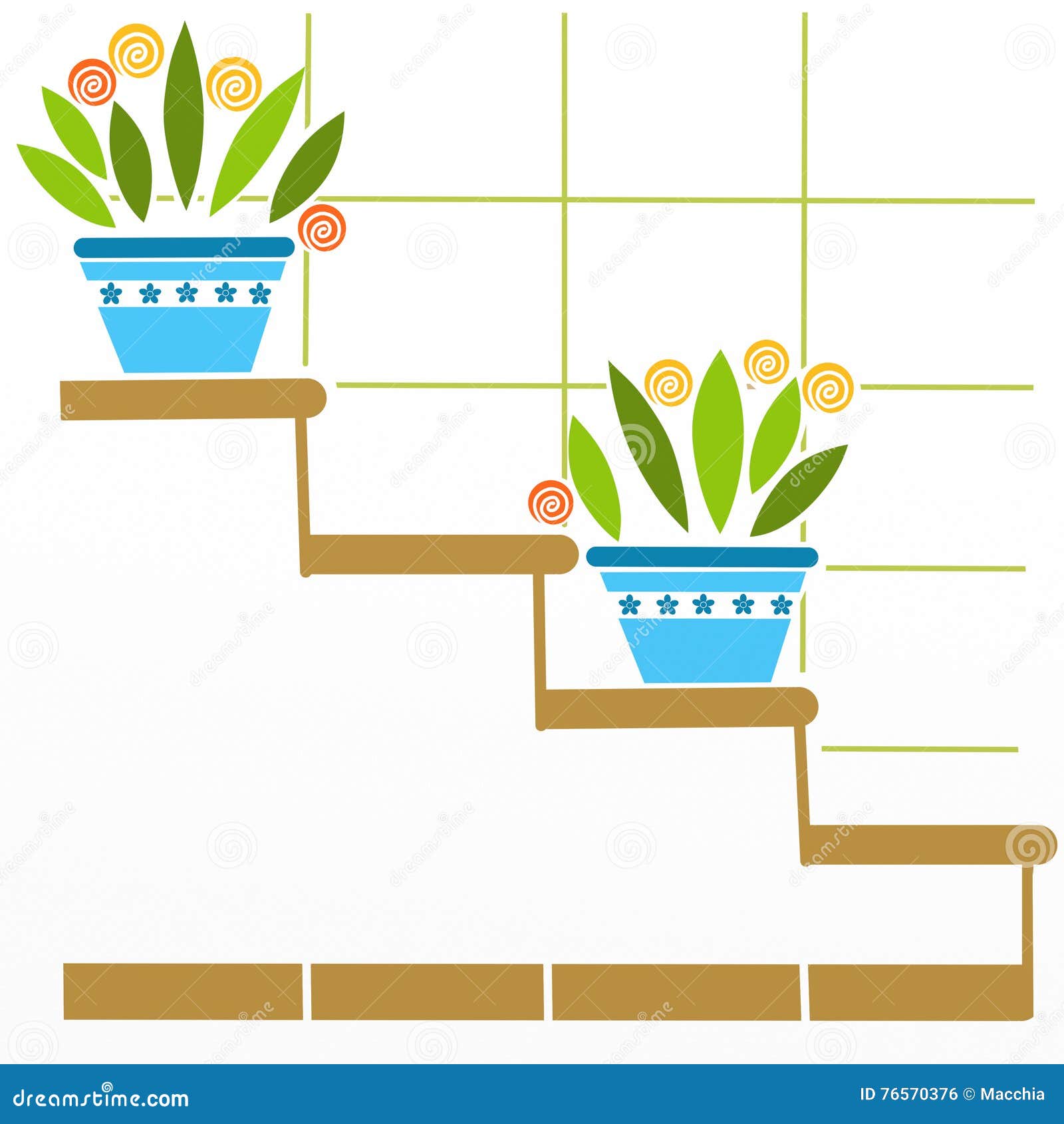Scale flower pots stock illustration. Illustration of pattern - 76570376
