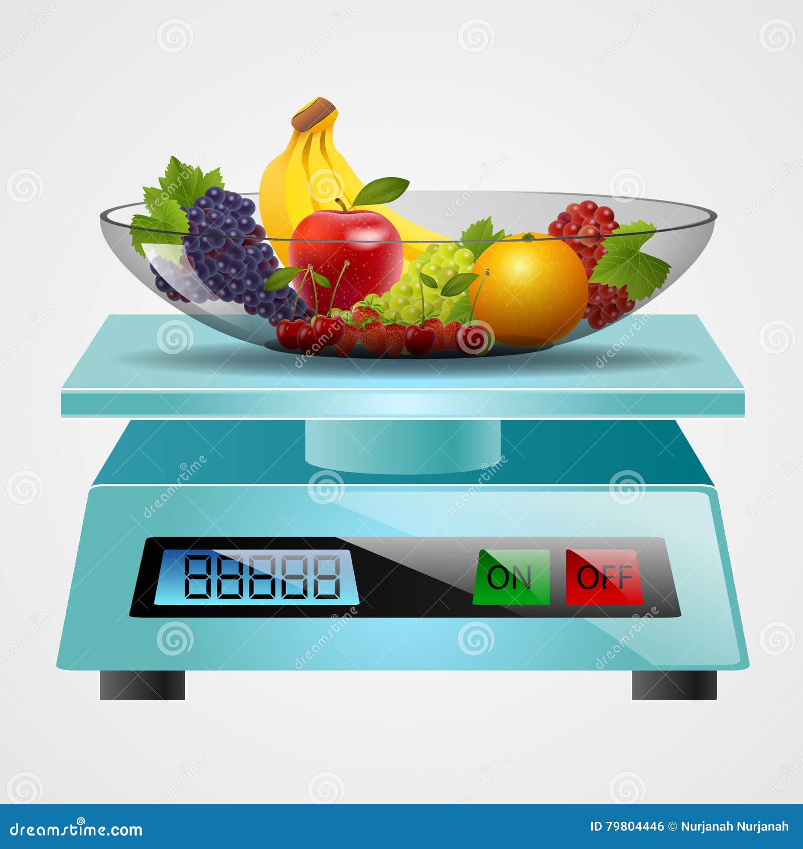 Scale with fruits stock vector. Illustration of balance - 79804446