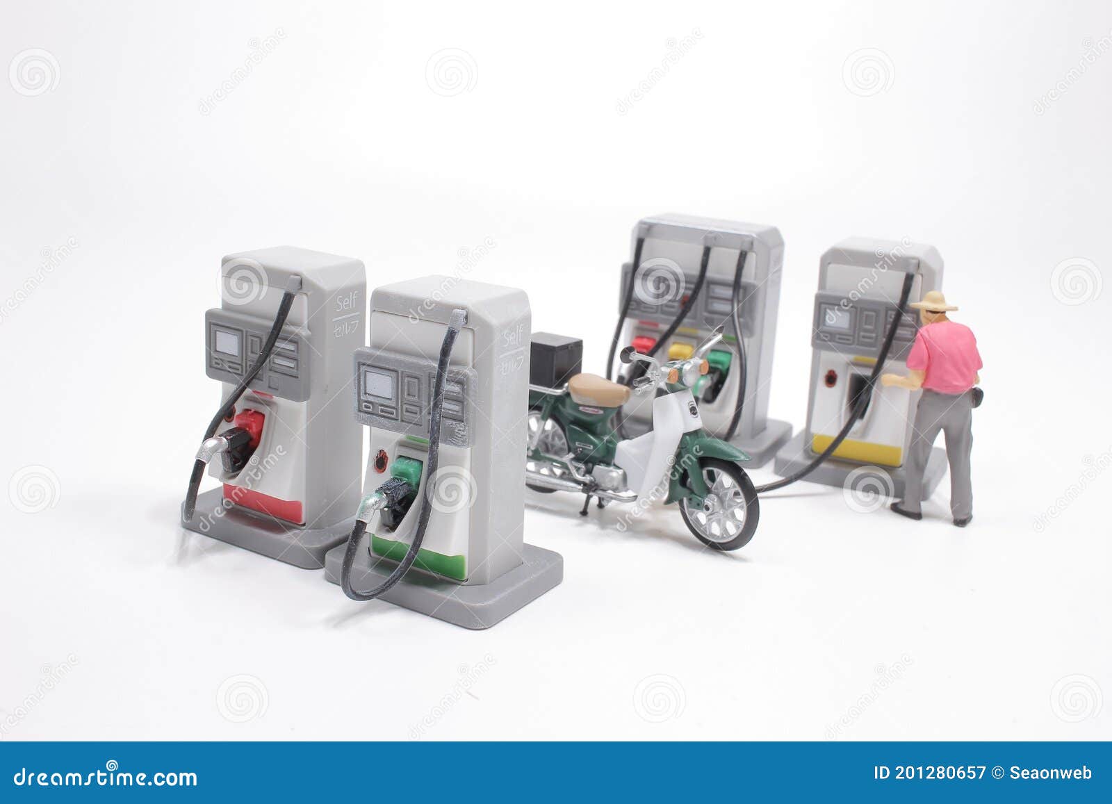 A Scale Fuel Pump of Mini Figure Filling Up Fuel Stock Image - Image of ...