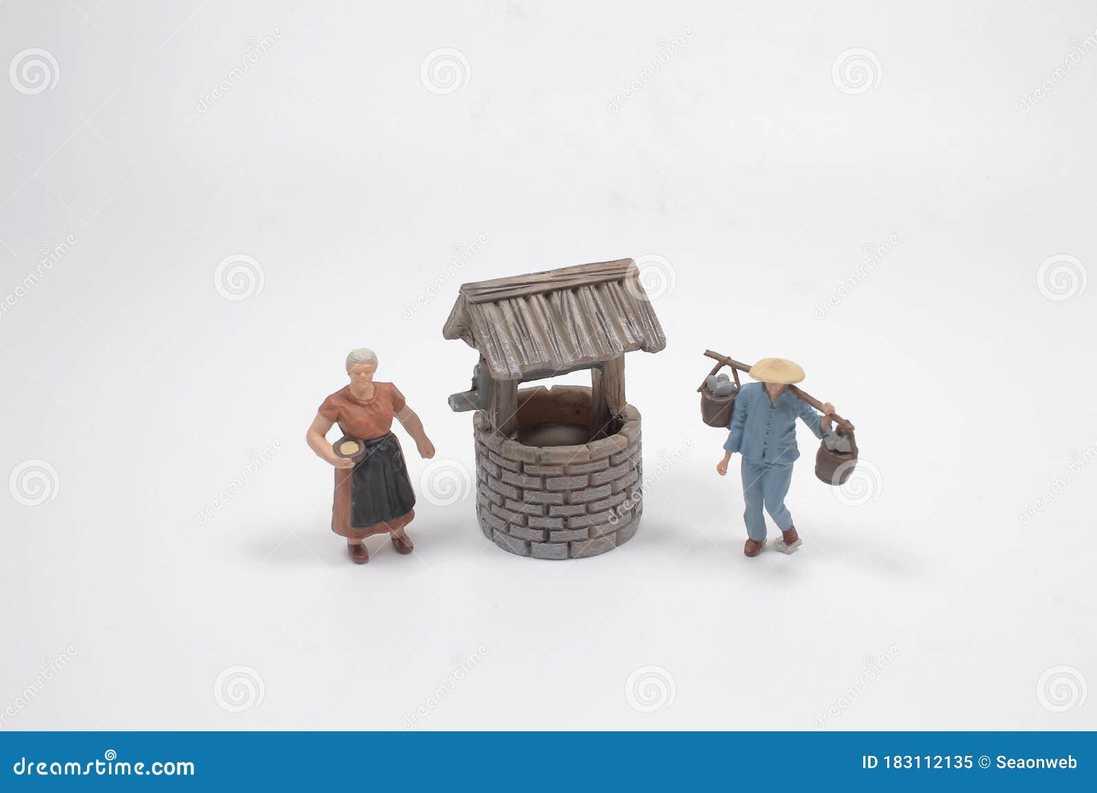 A Scale of Fun Figure with the Well Stock Image - Image of style, deep ...