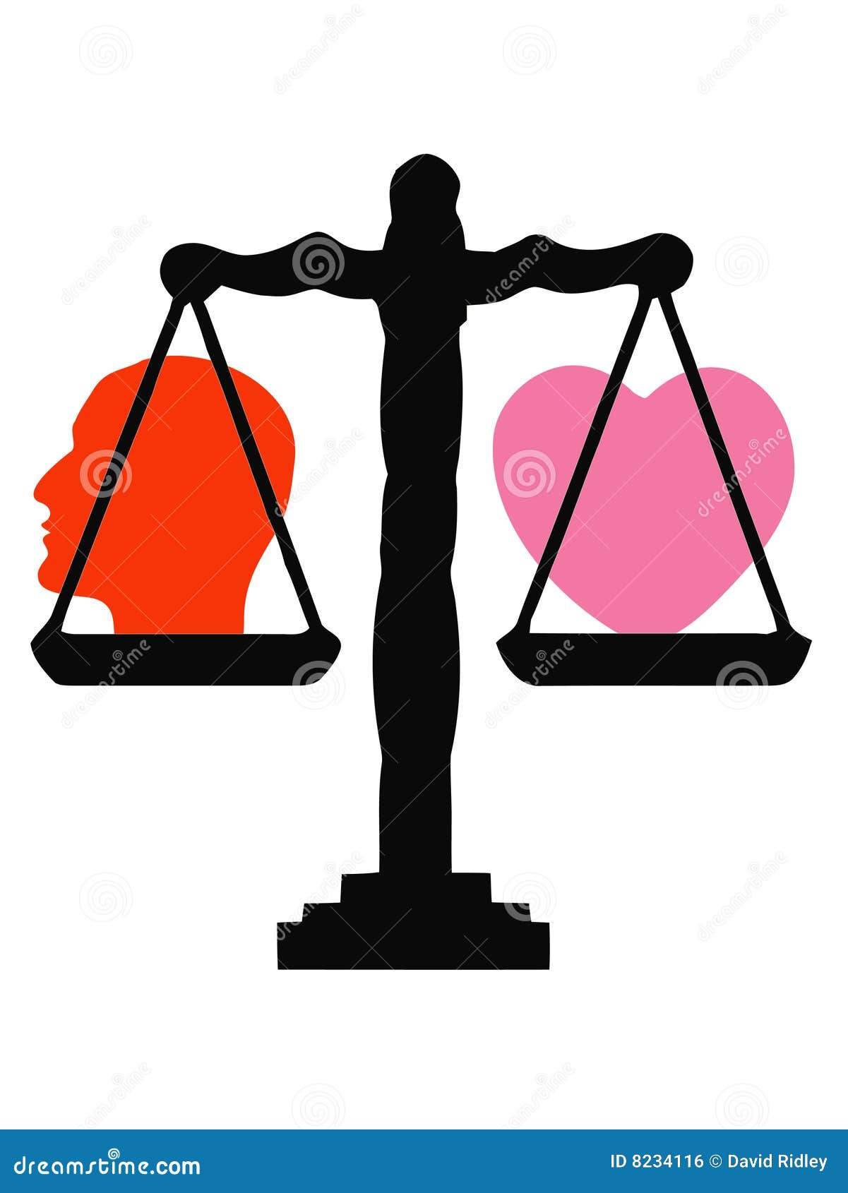 Scale with head and heart stock illustration. Illustration of weighing ...