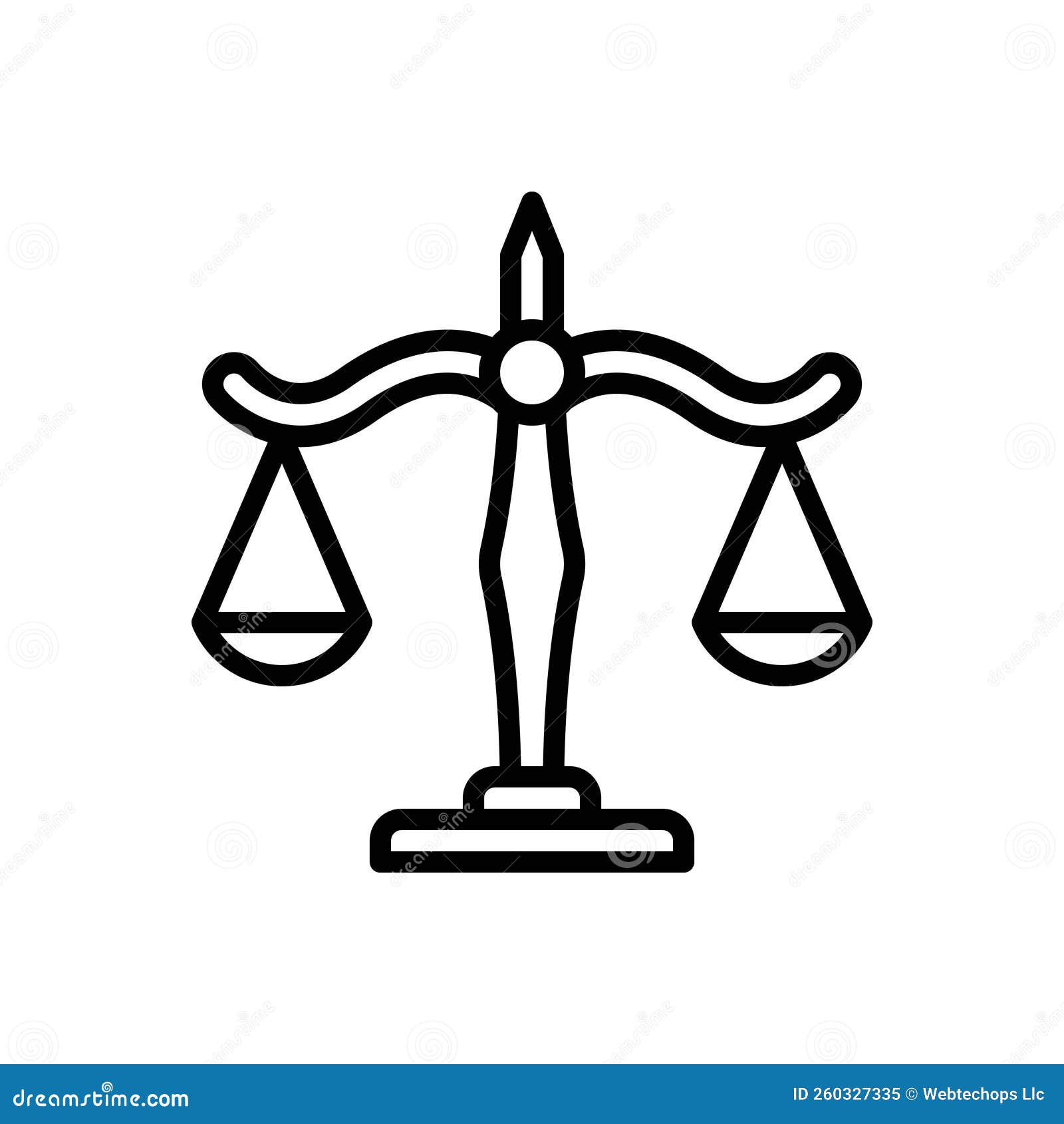 Black Line Icon for Scale, Balance and Justice Stock Vector ...