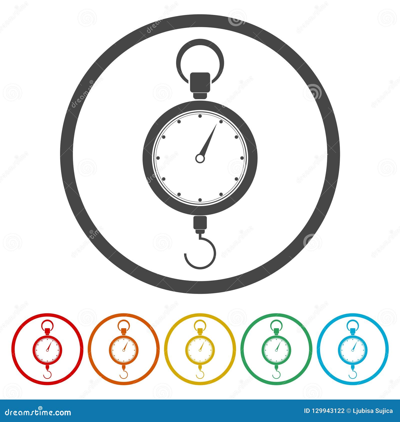 Scale icon in a circle stock vector. Illustration of icon - 129943122