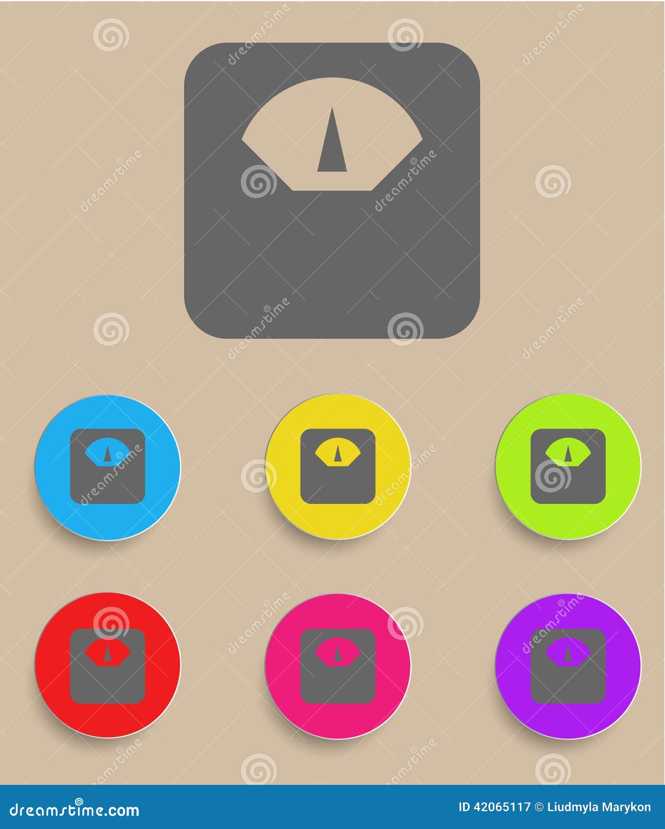 Scale Icon with Color Variations, Vector Stock Vector - Illustration of ...