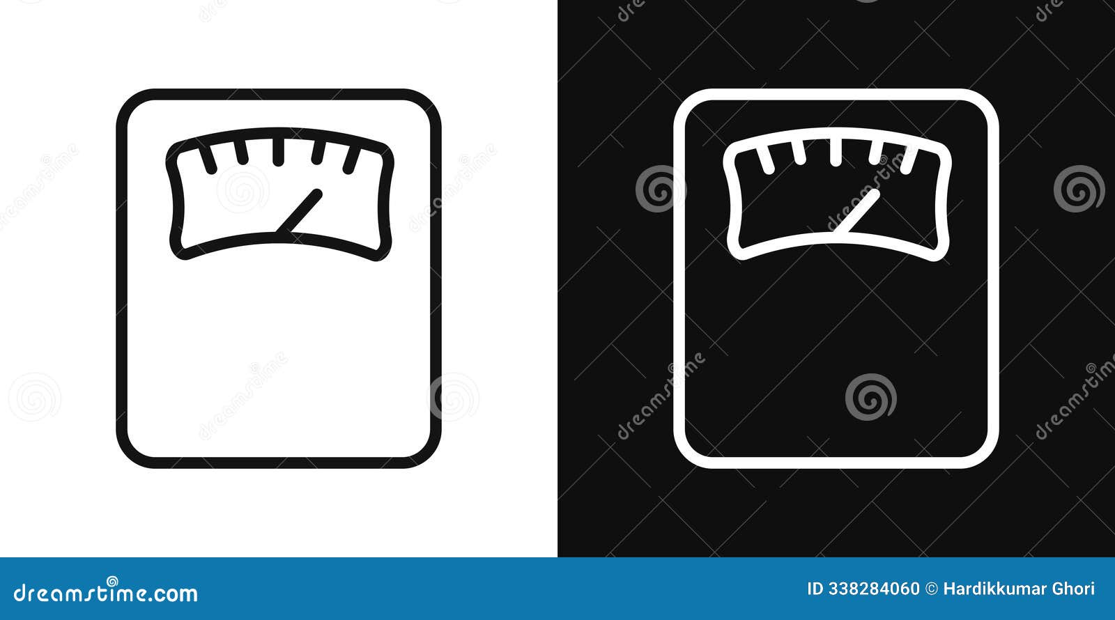 Scale Icon Set. Weighing Machine Vector Symbol in Black Filled and ...