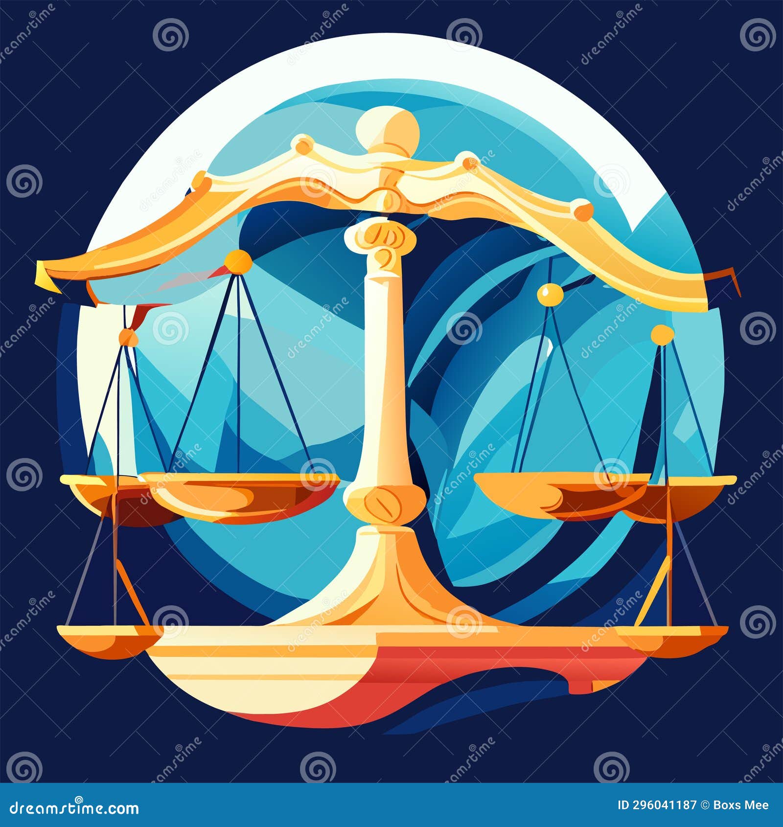 Scale of Justice on Blue Background. Law and Justice Concept Stock ...