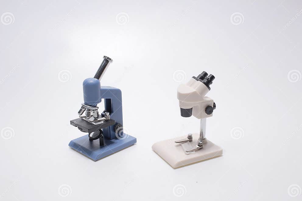 The Scale of Laboratory Microscope Isolated on White Stock Photo ...