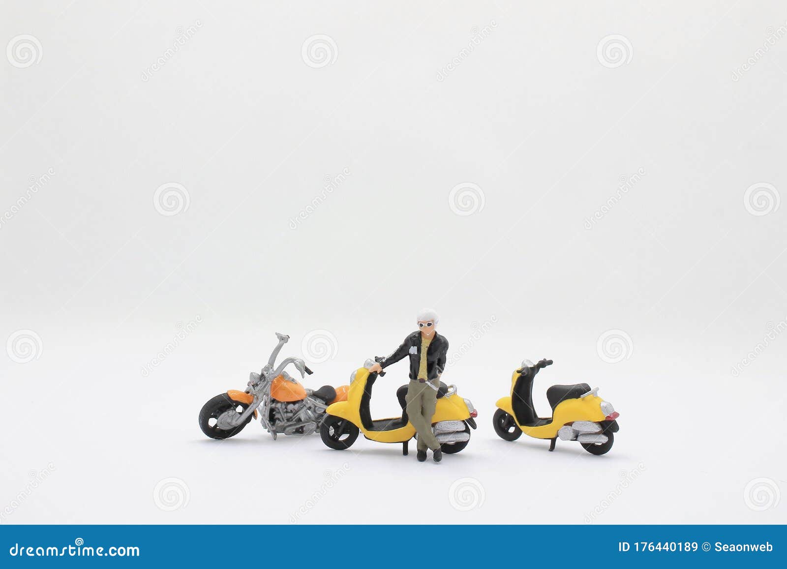 A Scale of Mini Figure Ride Motorcycle Stock Image - Image of perform ...