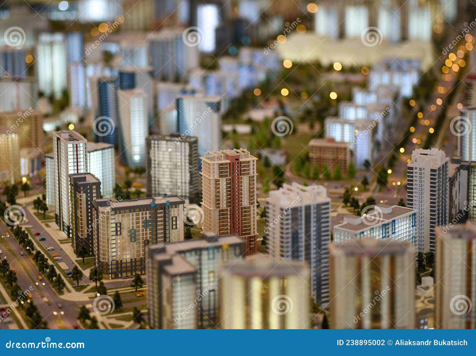 Scale Model of City Building with Roads Stock Photo - Image of ...