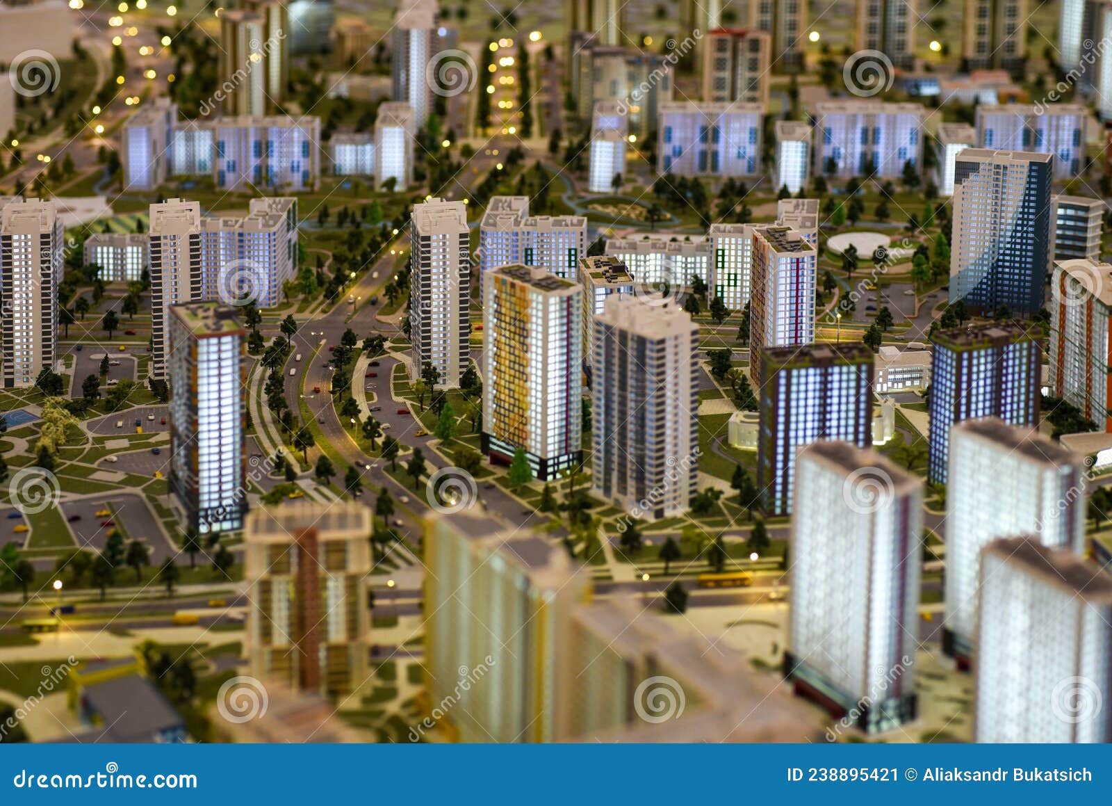 Scale Model of City Building with Roads Stock Image - Image of city ...