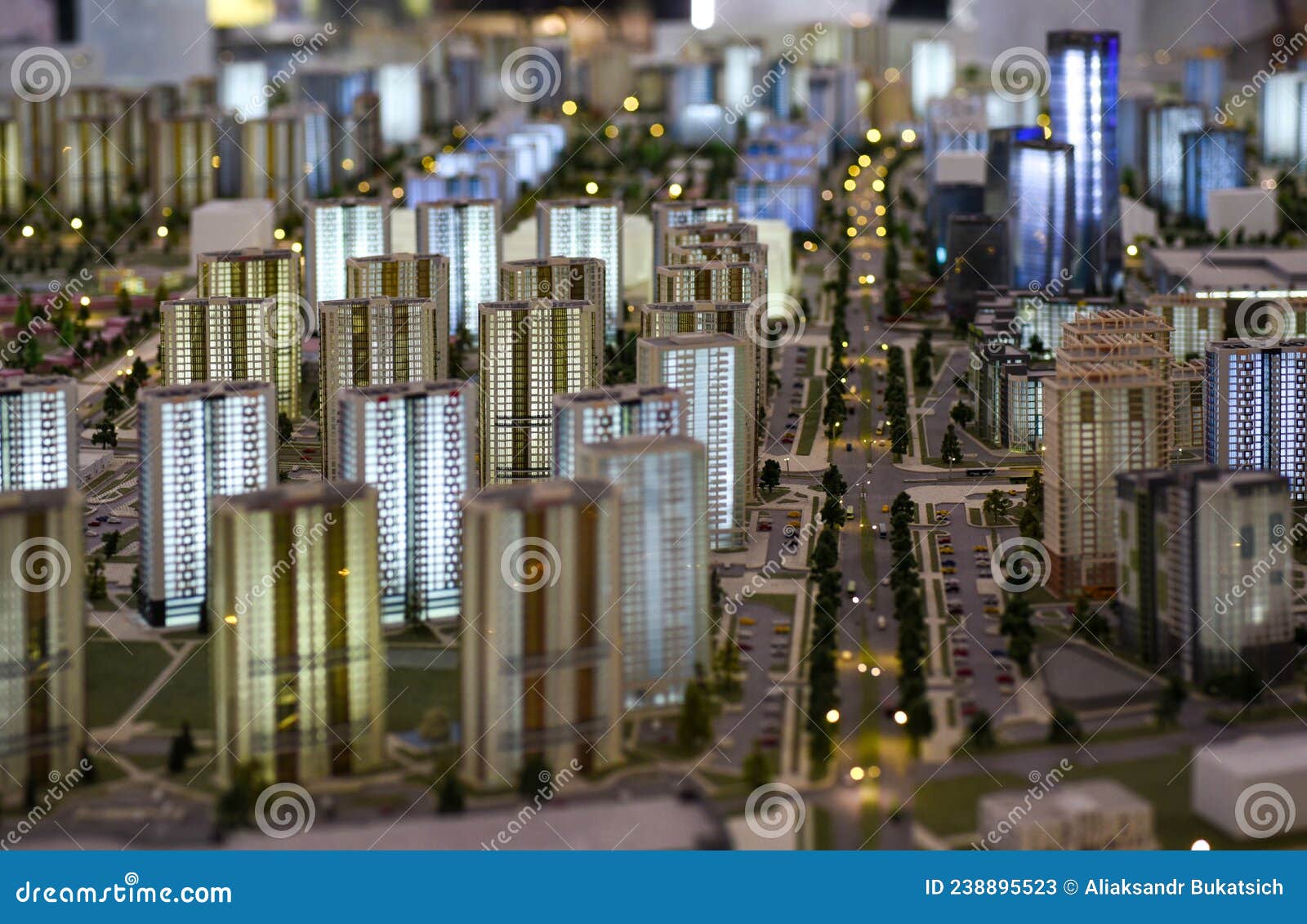 Scale Model of City Building with Roads Stock Image - Image of city ...