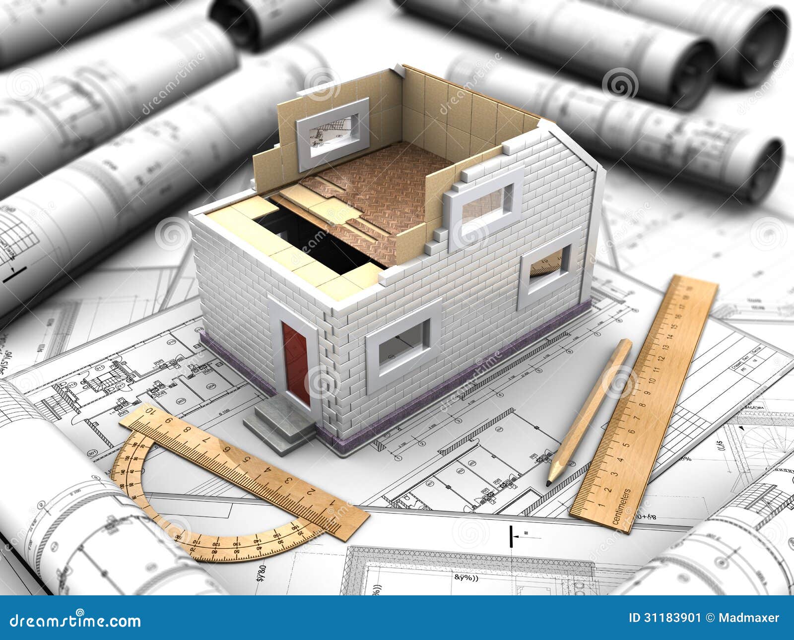 Scale Model (maquette) Of Non-existent City Buildings And Landmarks ...