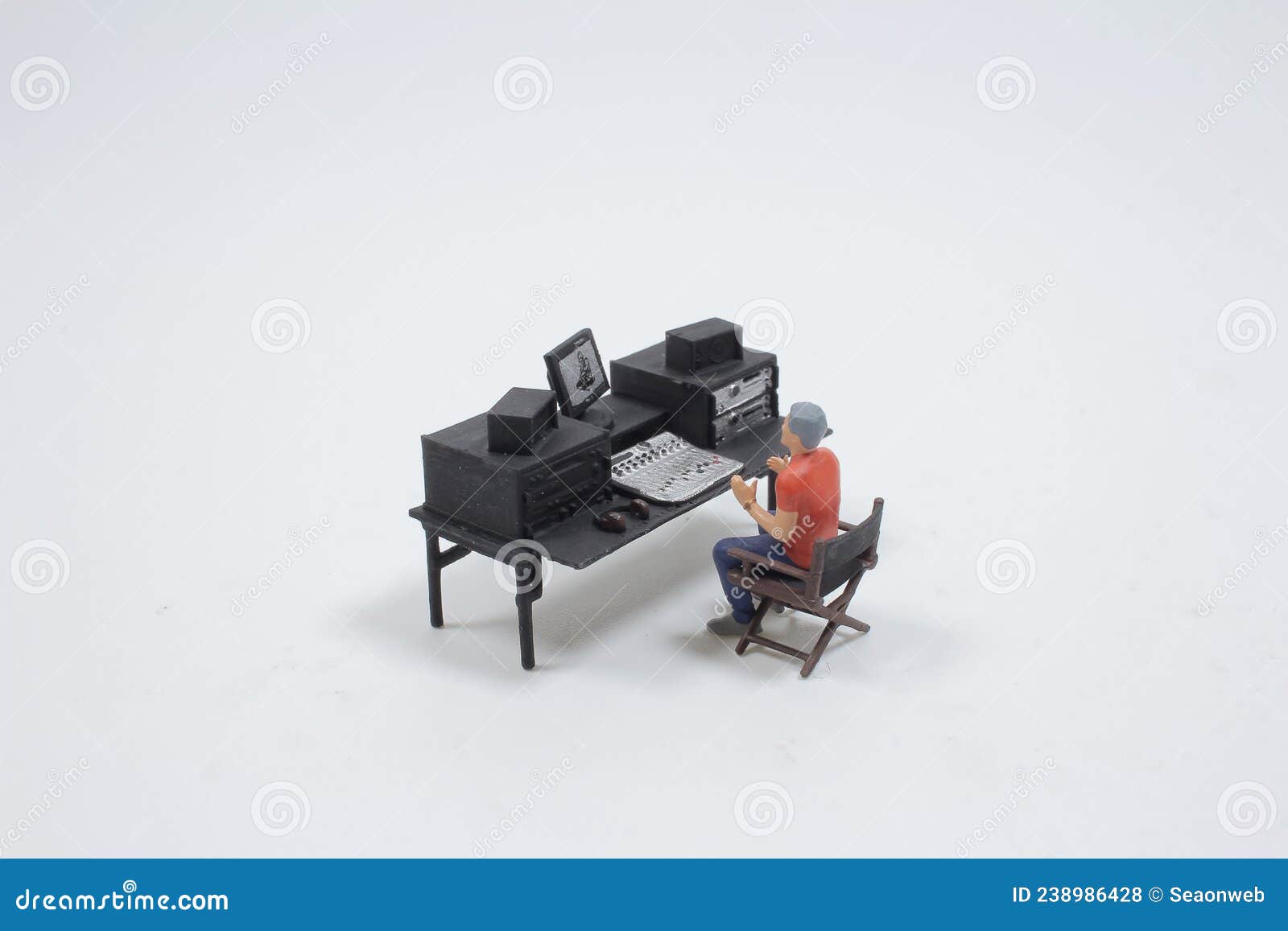 A Scale of Model, Studio Control Desk Stock Photo - Image of mixer ...