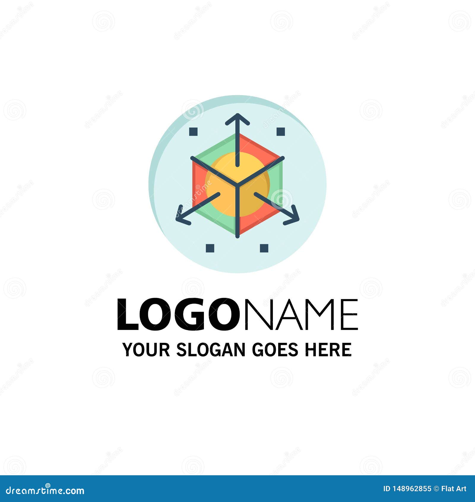 Scale, Modification, Design, 3d Business Logo Template. Flat Color ...