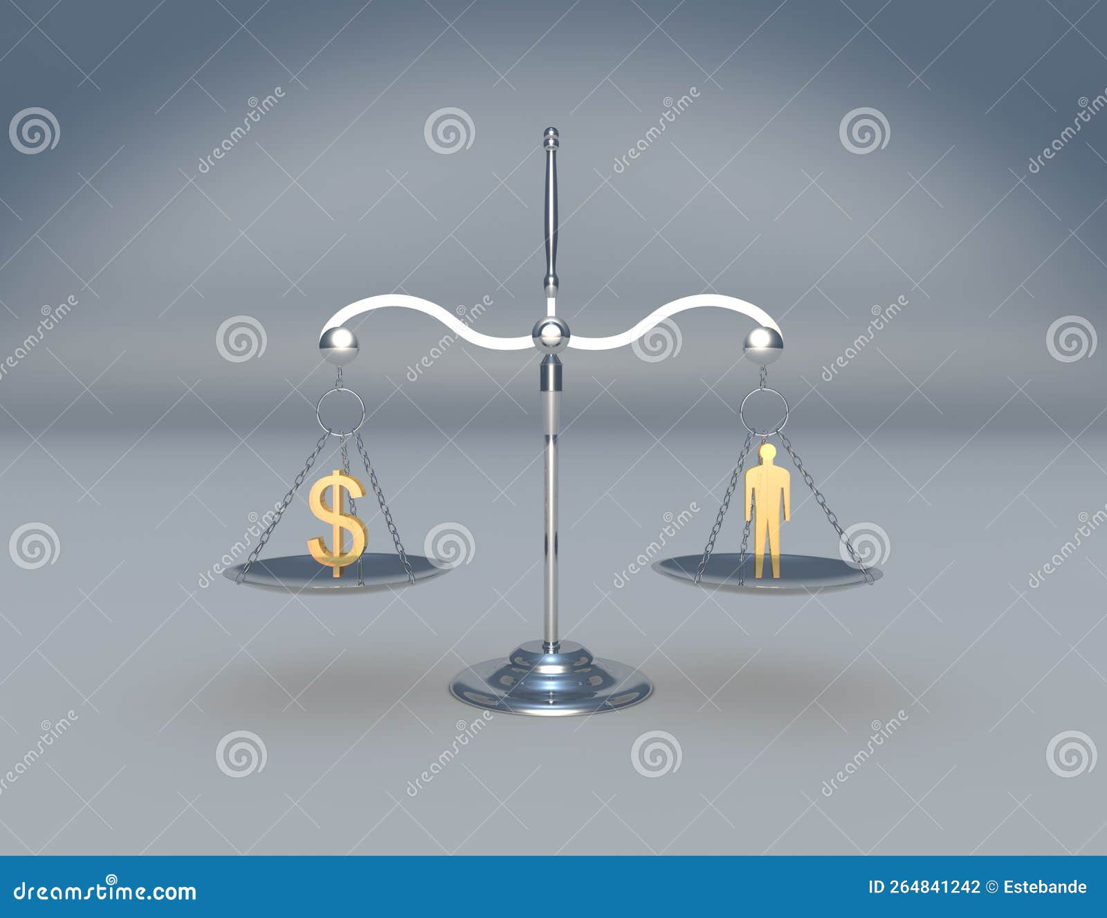 Scale with Money Symbol and Human Figure Stock Illustration ...