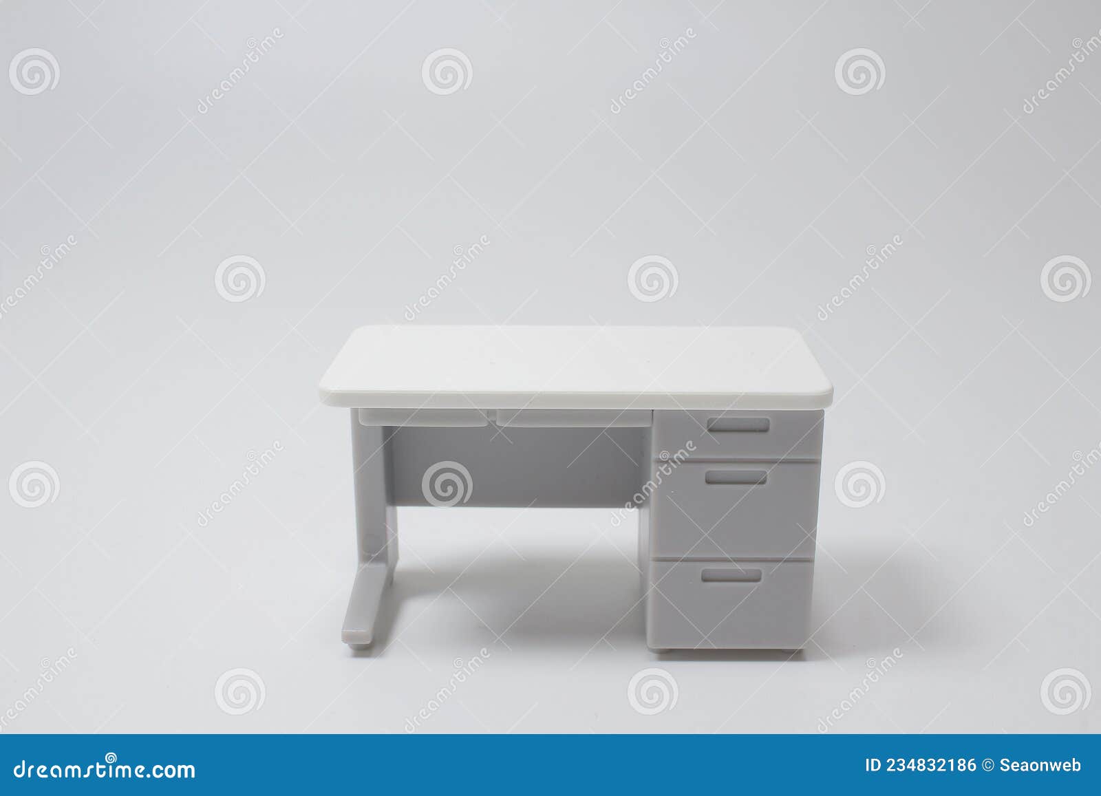 The Scale of Office Equipment on the White Background Stock Photo ...