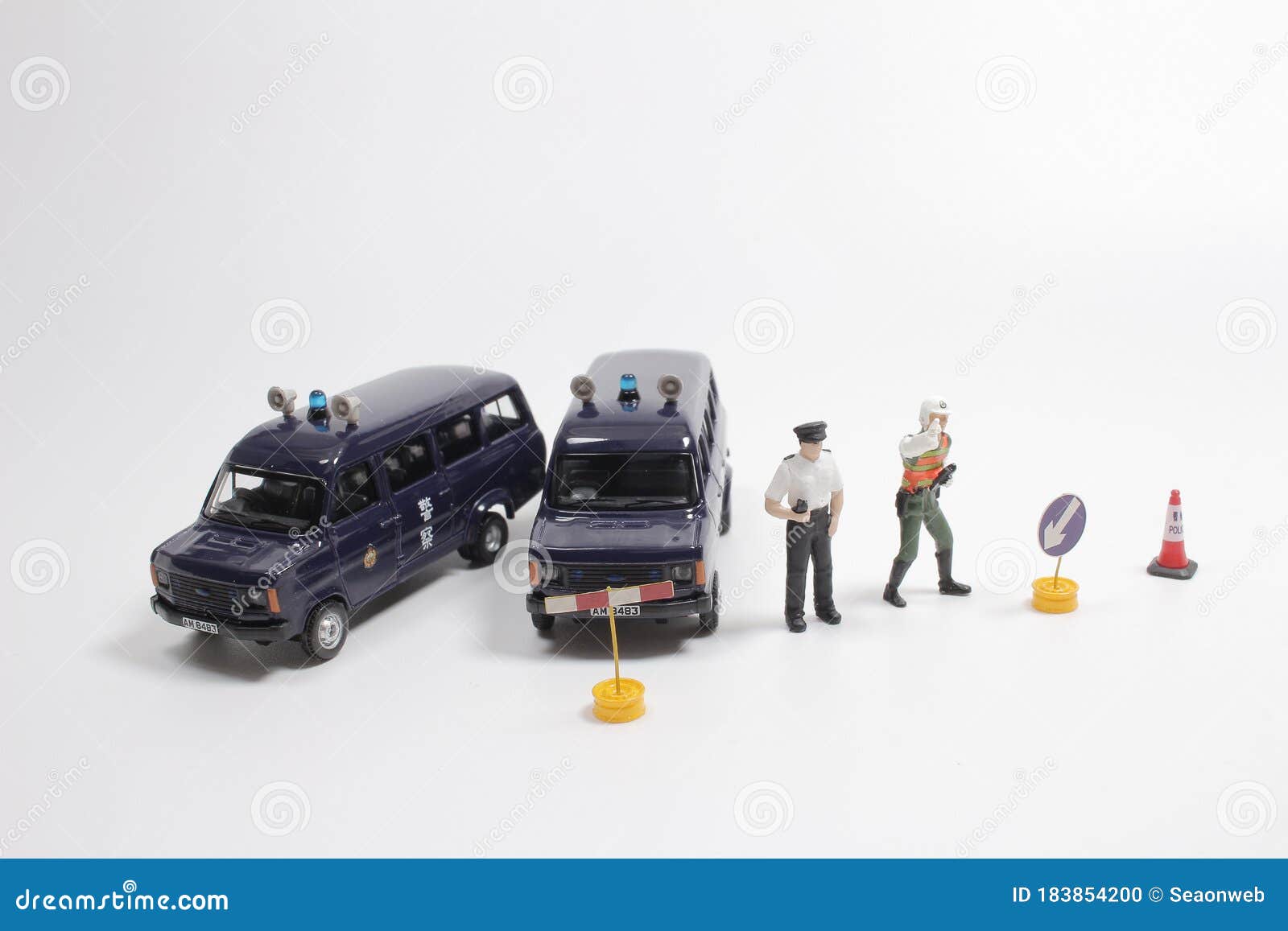 Scale Police Car Model with Figure at the White Board Stock Photo ...
