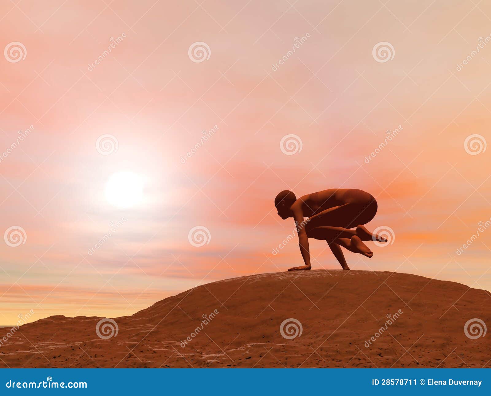Scale Pose, Tolasana - 3D Render Stock Illustration - Illustration of ...