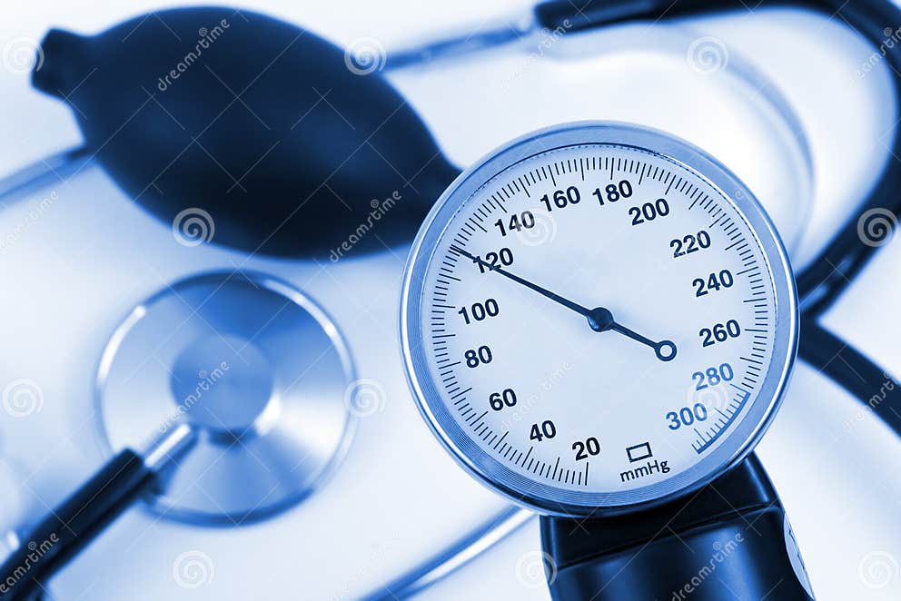 Scale of Pressure and Stethoscope Stock Photo - Image of medicine ...
