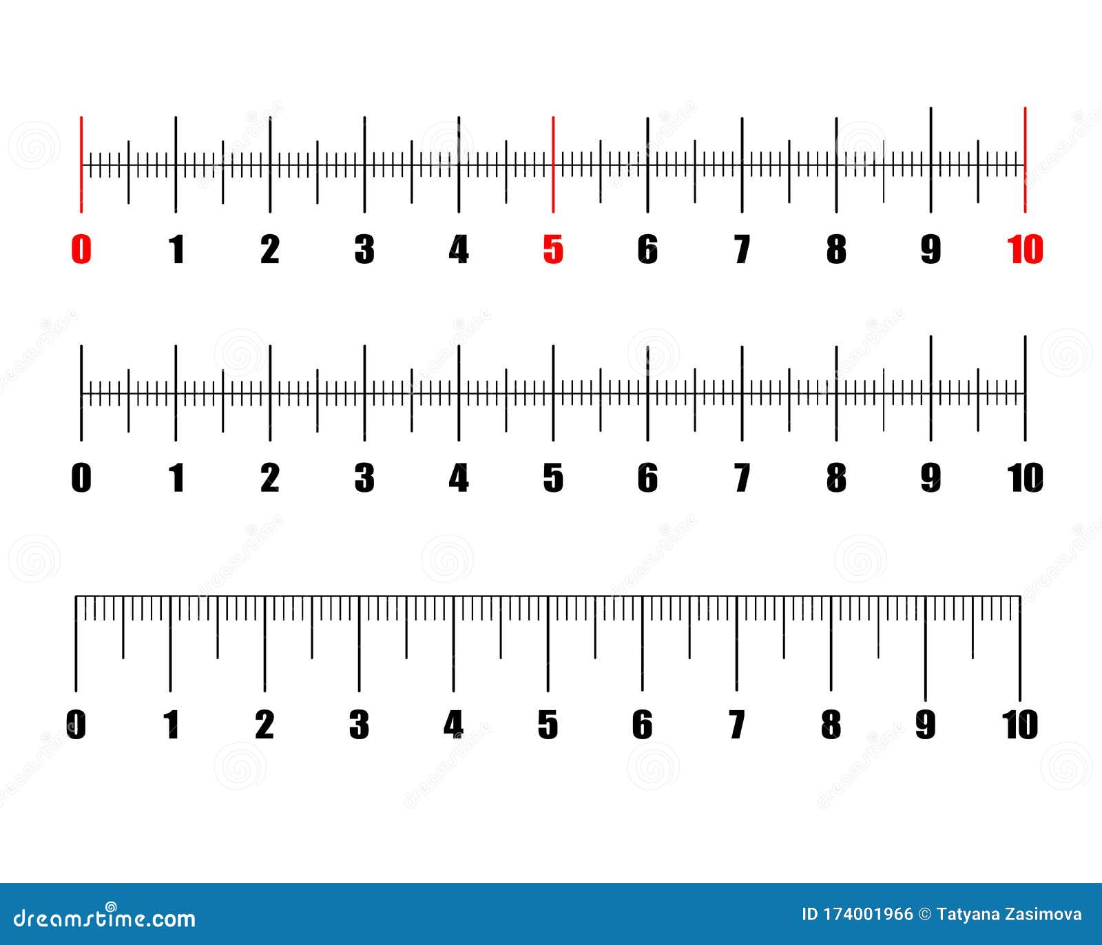 Scale For Rulers. Ruler Scale. Centimeters Measuring Scale. Vector ...