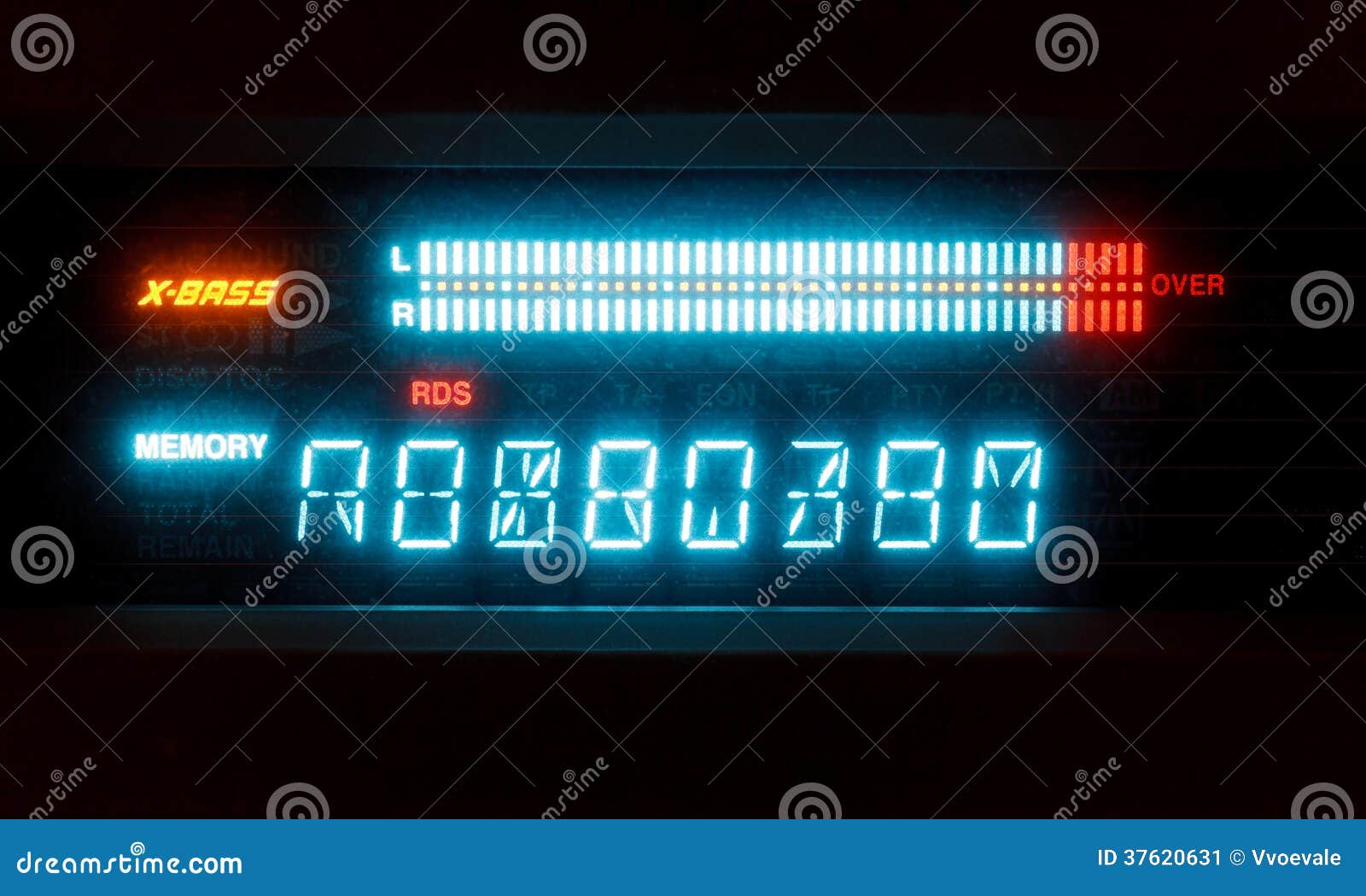 Scale of Sound Volume on Illuminated Indicator Stock Image - Image of ...