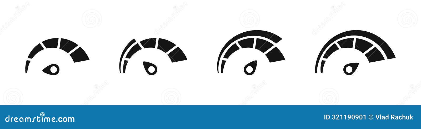 Scale Speed in Flat Style. Vector Speedometer Illustration. Dashboard ...