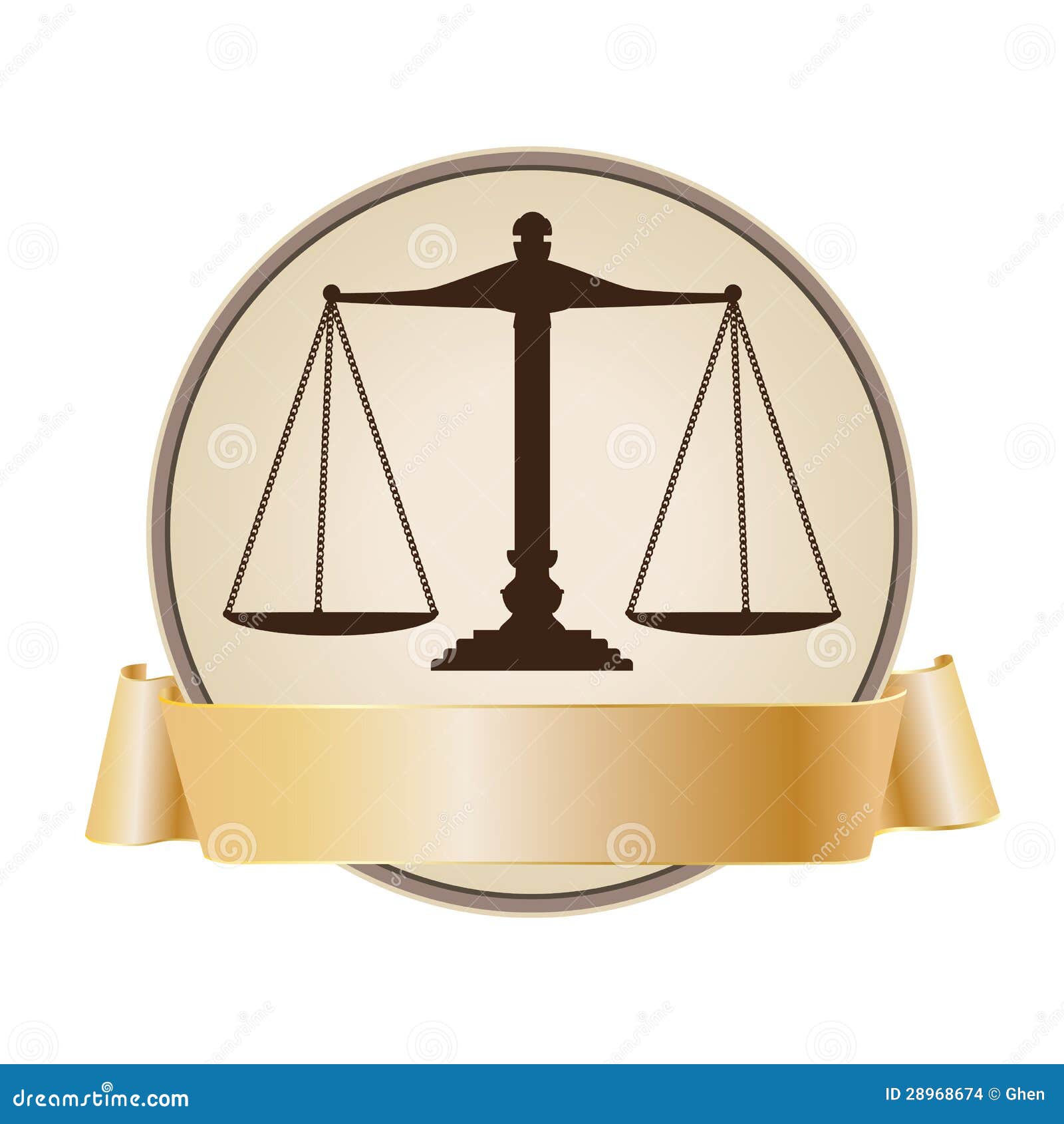 Scale symbol with ribbon stock vector. Illustration of protection ...