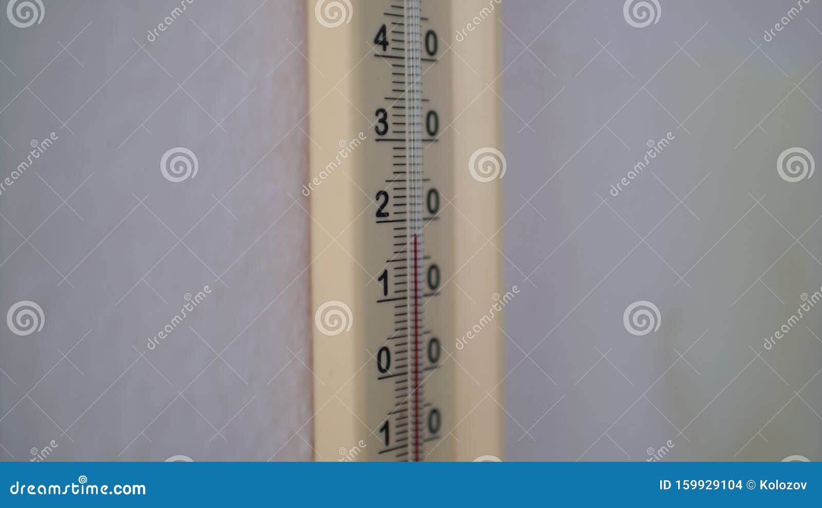 Scale on a Thermometer. Thermometer with Celsius Scale on Wall Stock ...