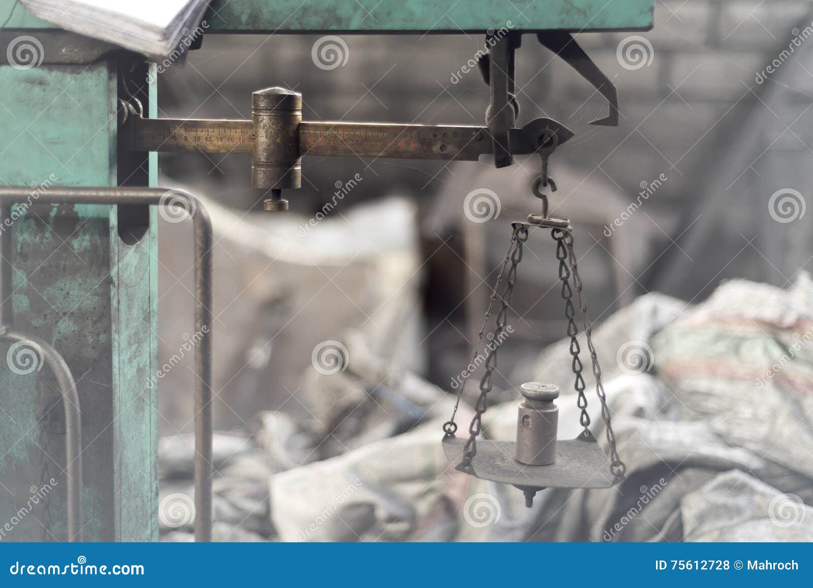 Scale To Weight the Charcoal Bags Stock Photo - Image of scales, scale ...
