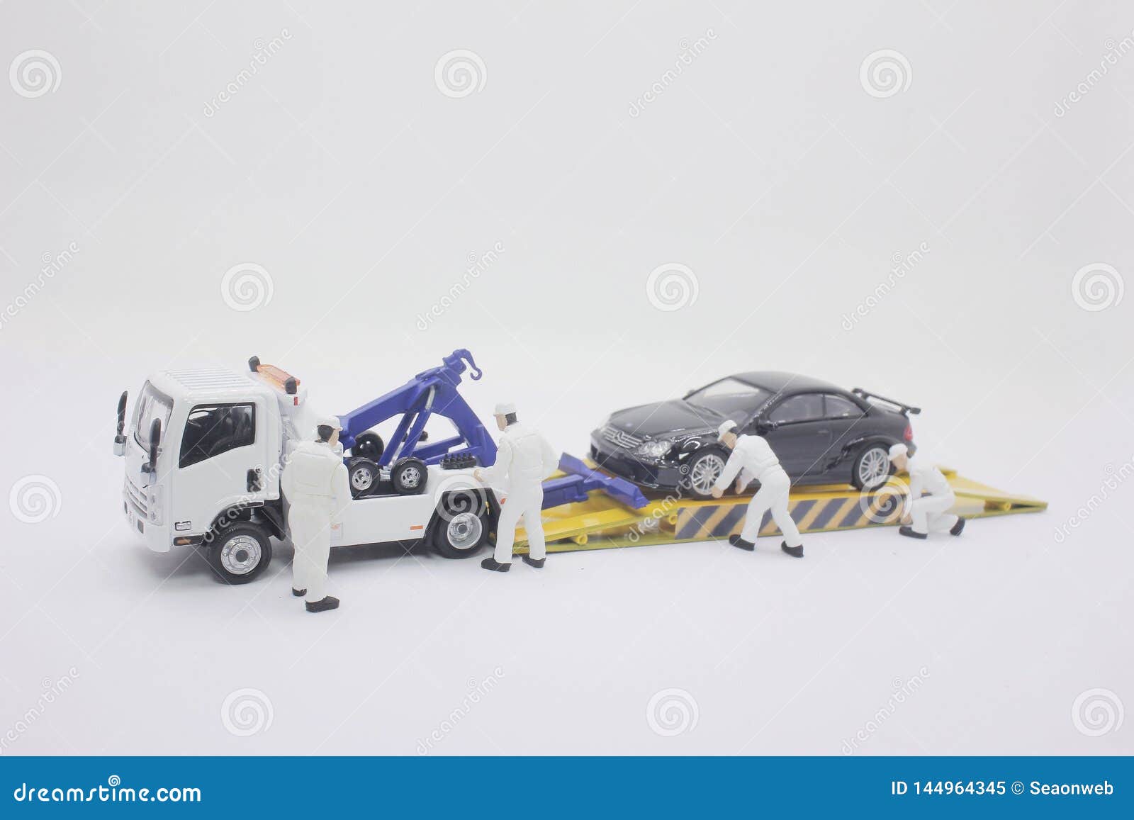 Scale of Tow Truck Take a Car Parked Stock Image - Image of ...