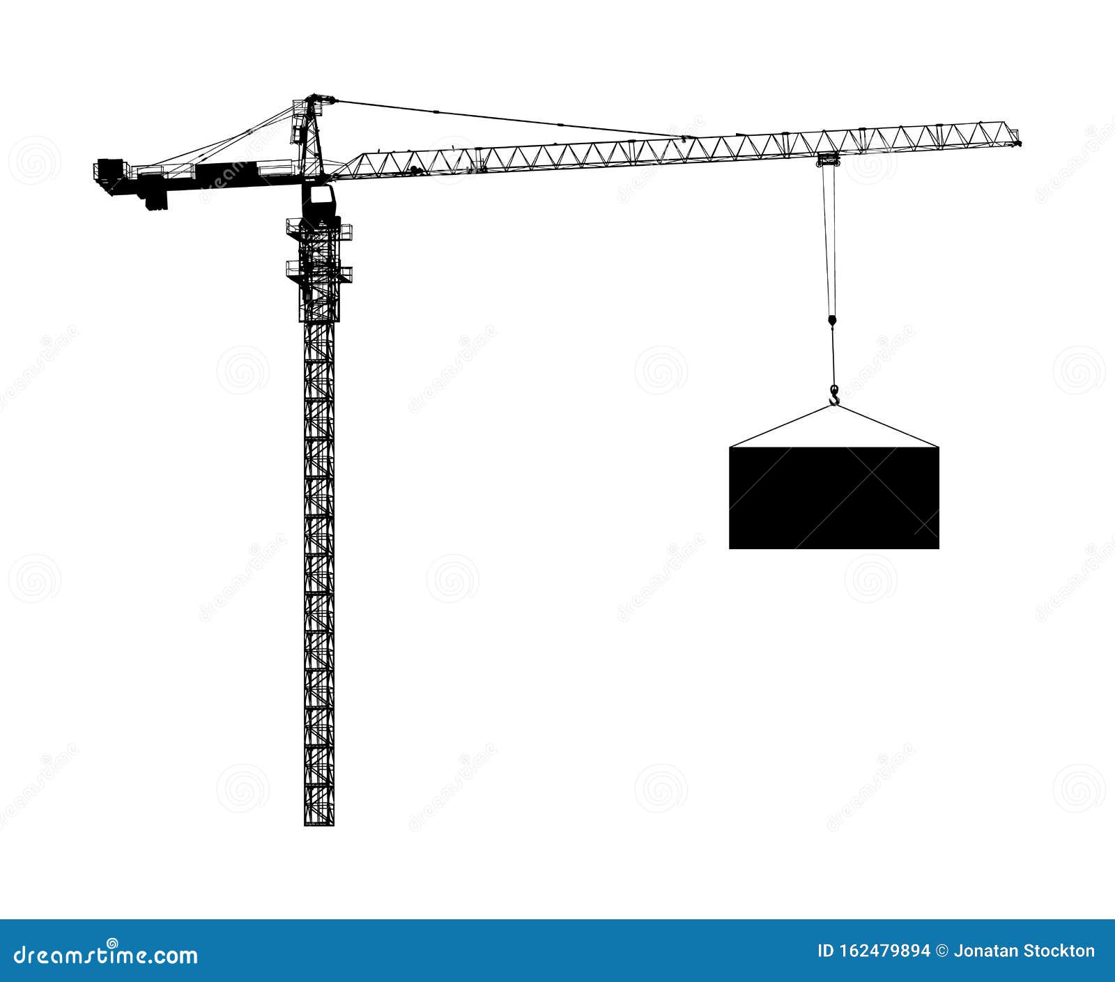 Scale Tower Crane Vector Silhouette Isolated on White. Building Machine ...