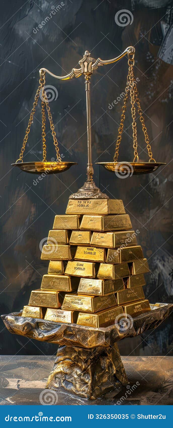 A Scale Unbalanced by Gold Bars Symbolizing the Disparity and Injustice ...