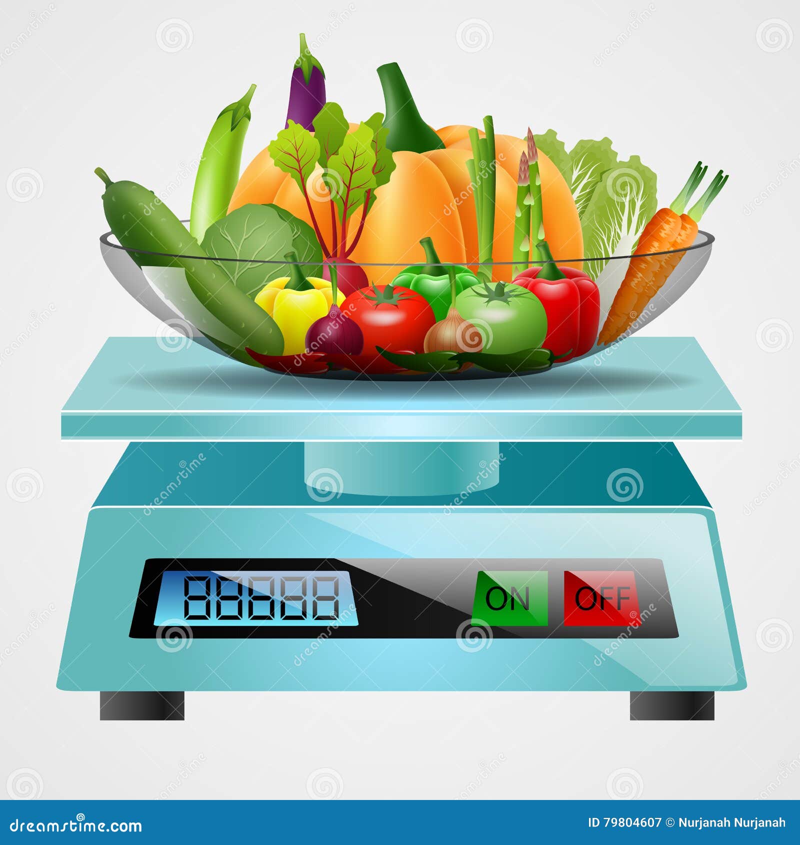 Scale with vegetables. stock vector. Illustration of tomato - 79804607